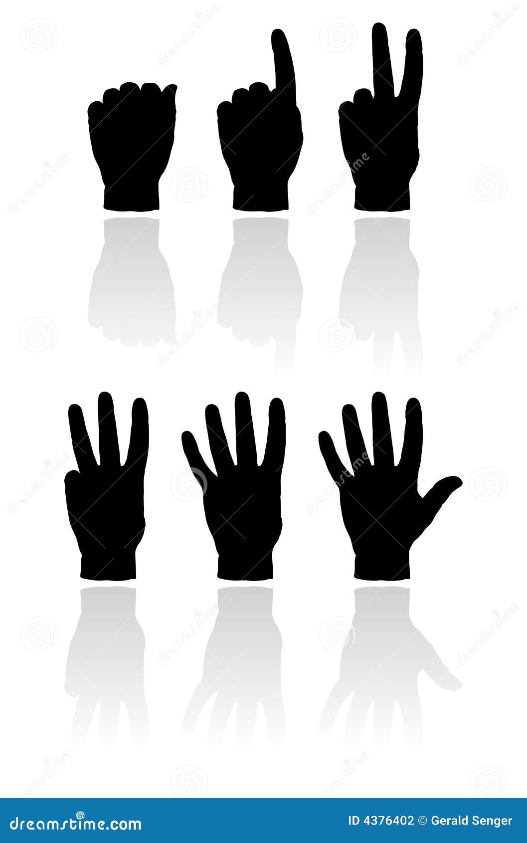 Hand Count Icon Set. Finger Count Icon. Hand Gestures. Flat Set With ...
