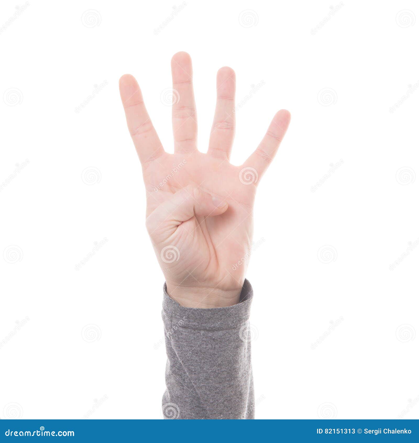 Hand Count Sign Four Finger Isolated Stock Image - Image of concept ...