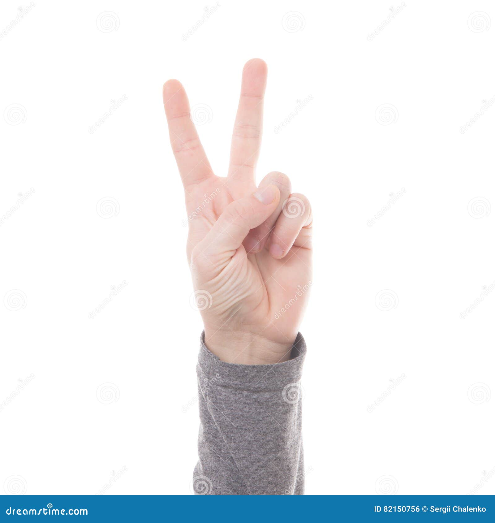 Hand Count Sign Two Finger Isolated Stock Photo - Image of palm, happy ...