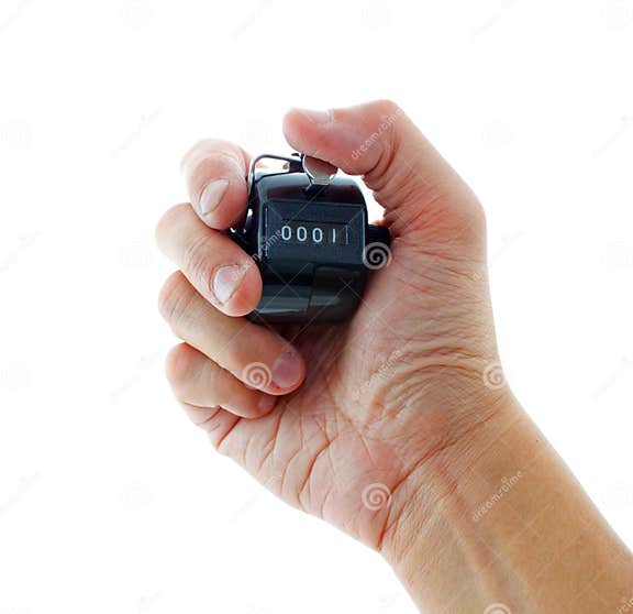 Hand with Counter with 0001 Number Stock Photo - Image of handheld ...