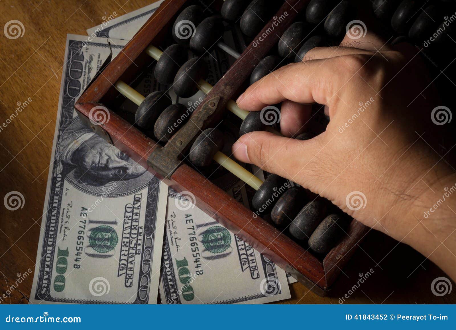 Hand counting with abacus. stock photo. Image of business - 41843452