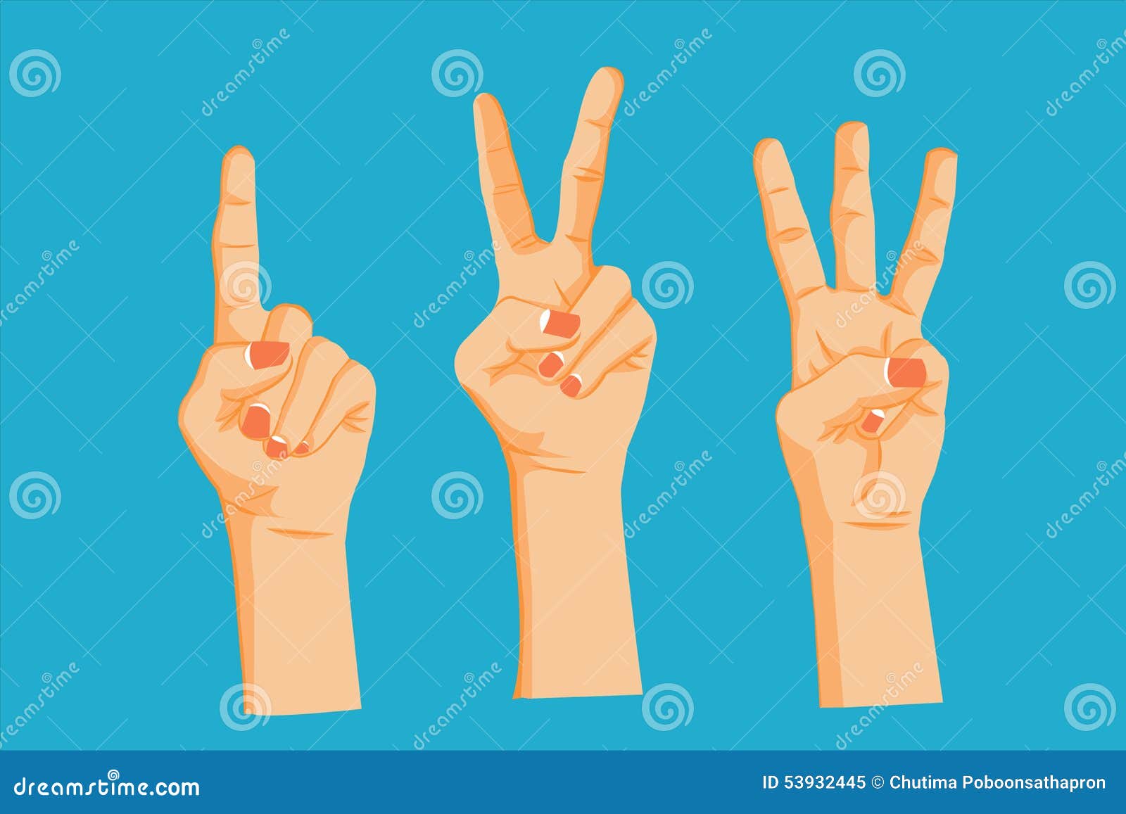 Hand counting number 1 2 3 stock illustration. Illustration of human ...