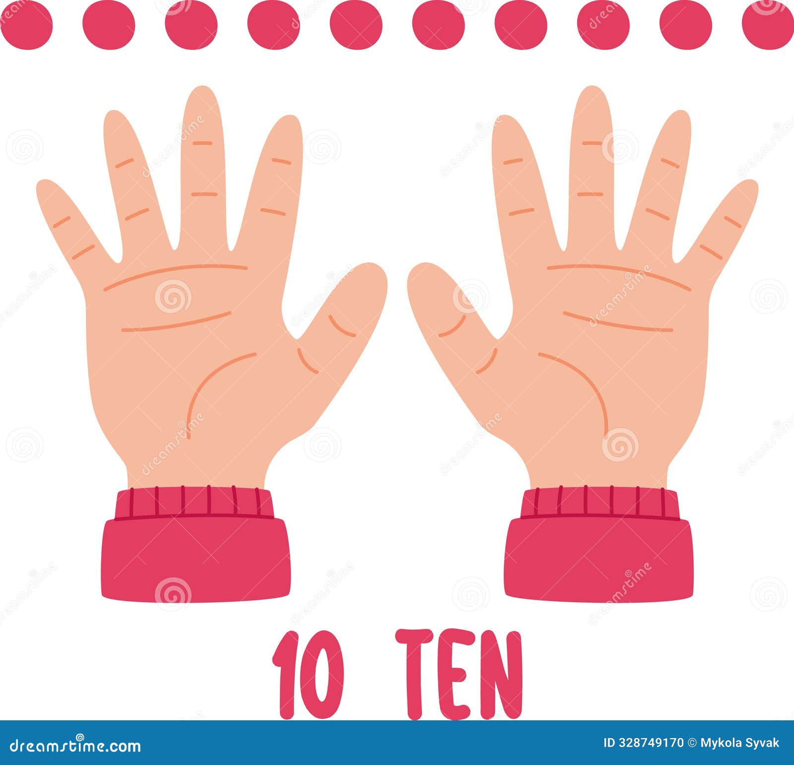 Hand Counting Ten Fingers stock illustration. Illustration of symbol ...