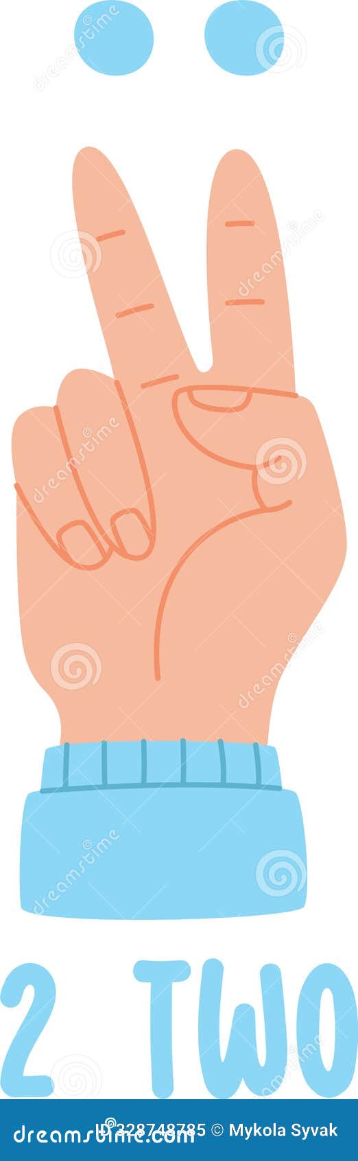 Hand Counting Two Fingers stock illustration. Illustration of showing ...