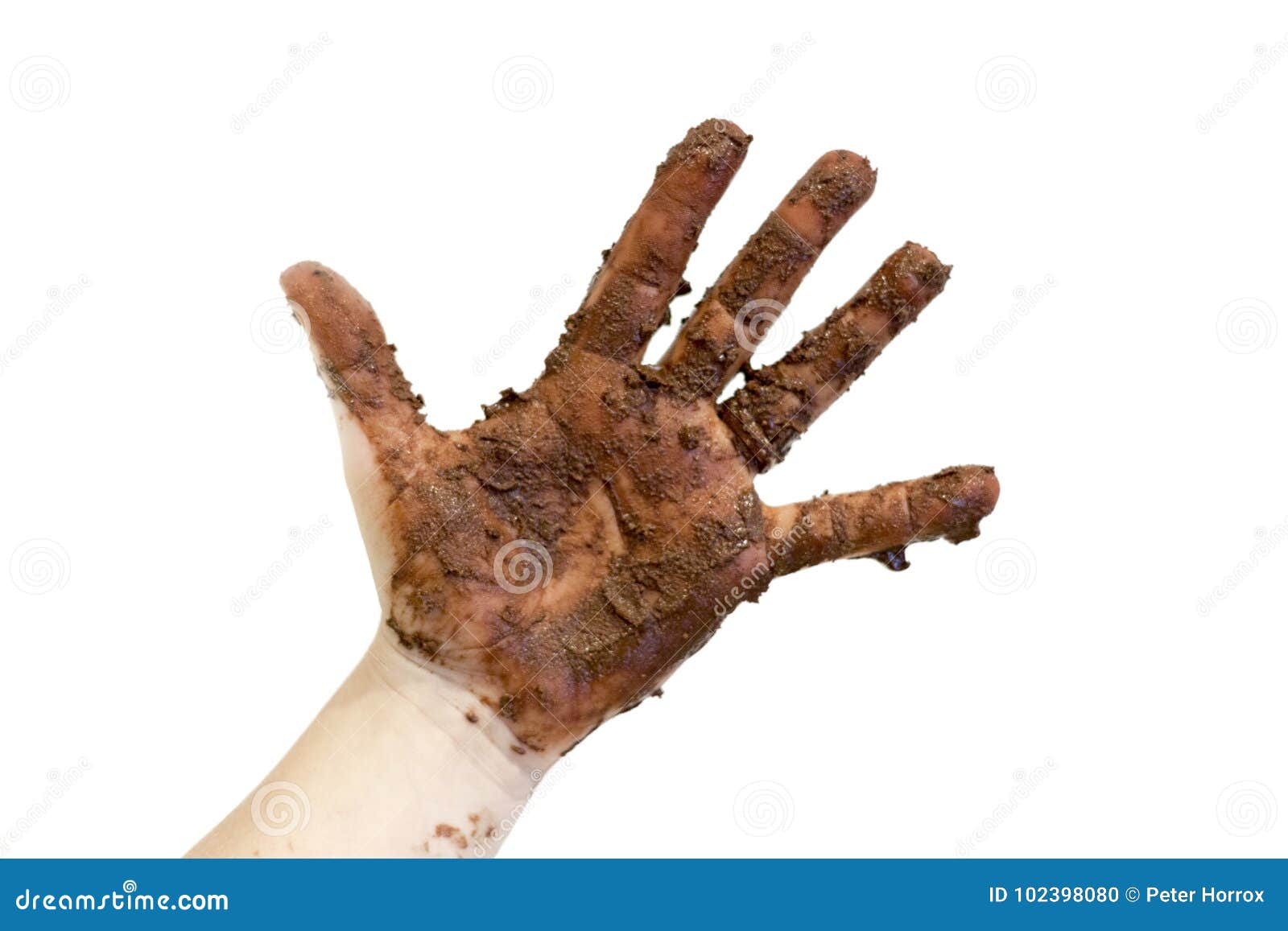 Hand Covered in Chocolate or Mud Stock Photo - Image of dirty, snack ...