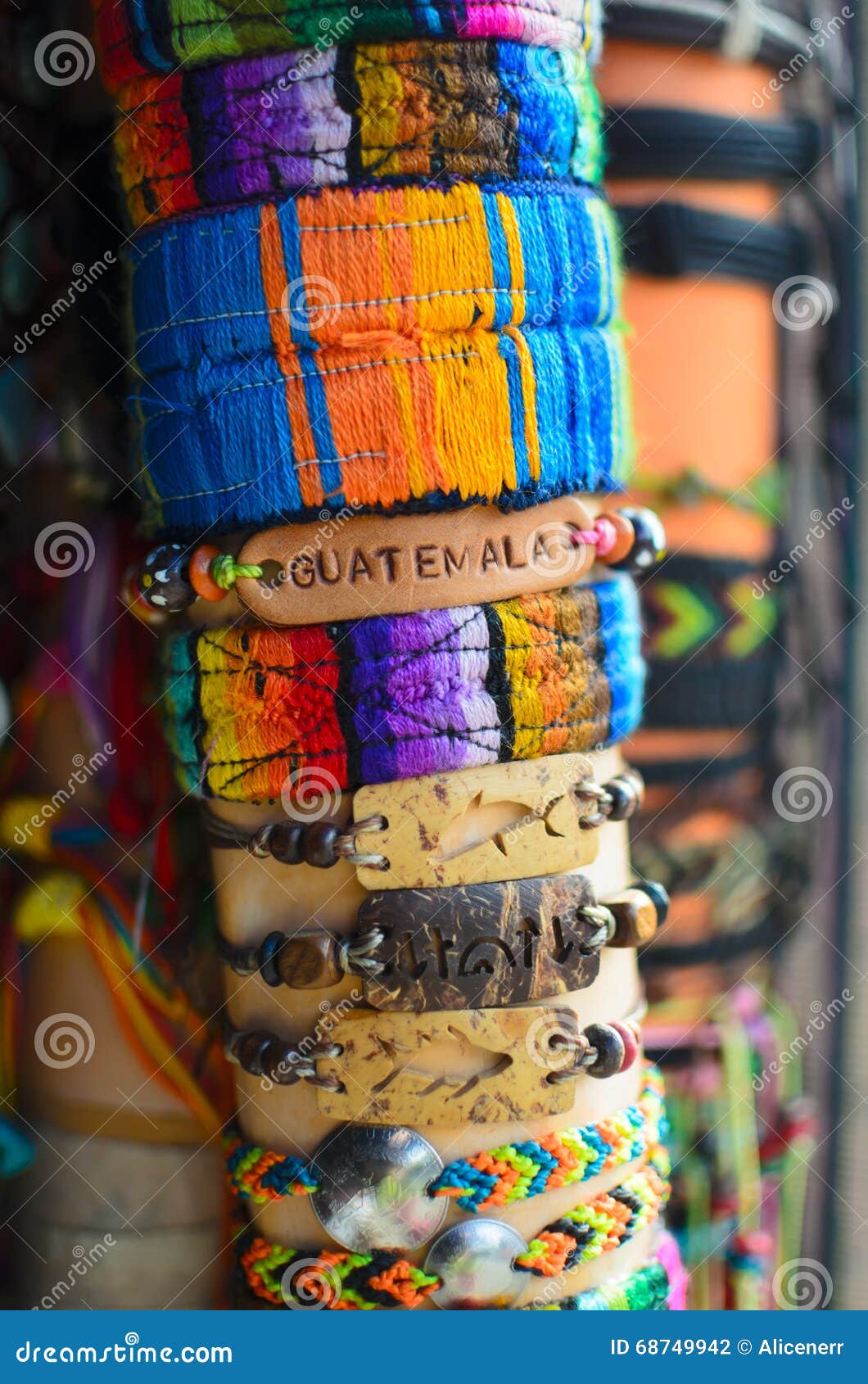Hand-craft Wristbands Pf Various Types and Colors Stock Photo - Image ...
