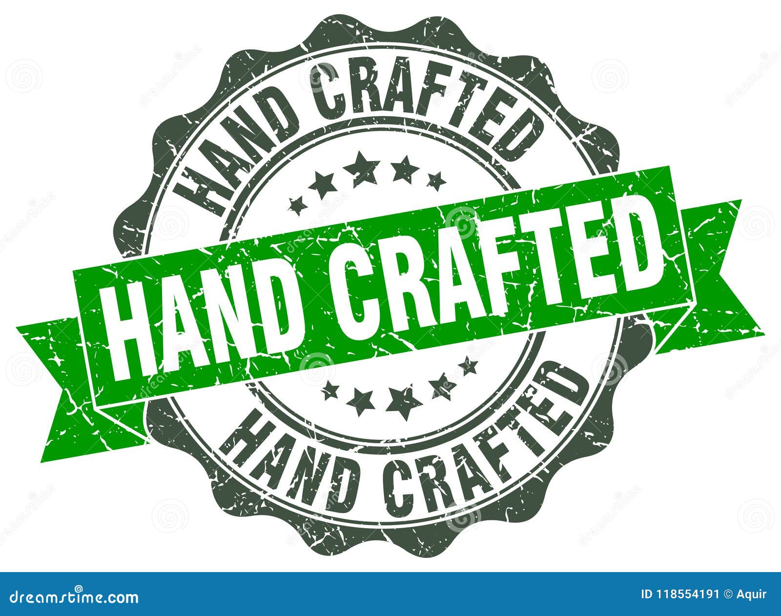Hand Crafted Sticker. Cartoon Vector | CartoonDealer.com #197146255