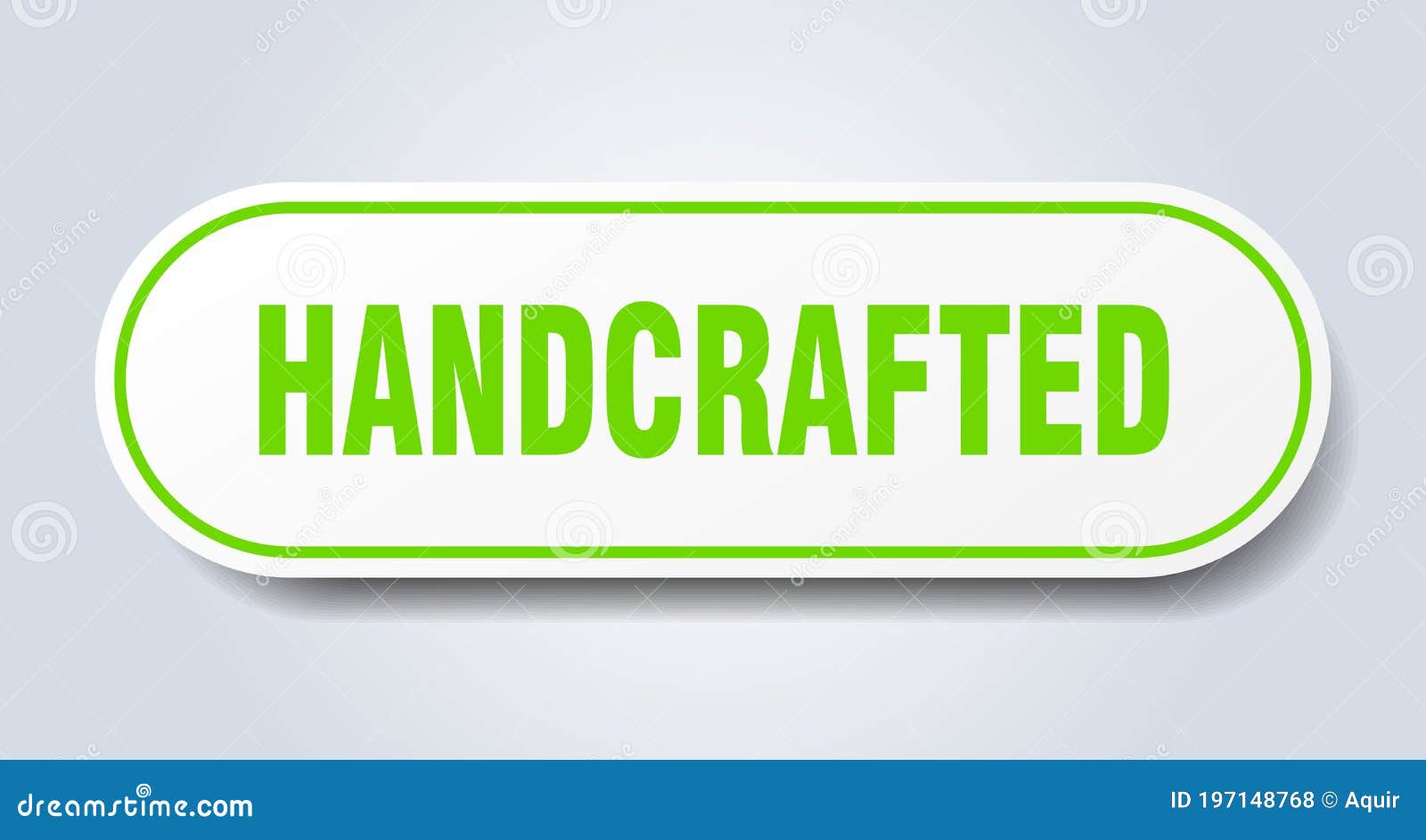 Hand crafted sticker. stock vector. Illustration of template - 197148768