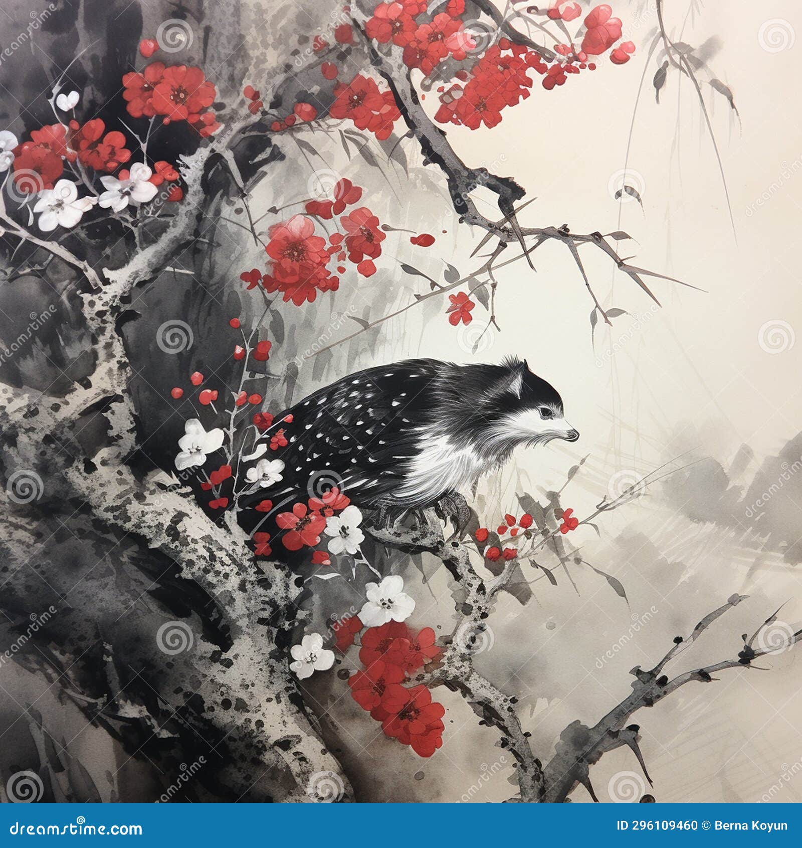 Hand-Crafted Zen Dreams Sumi-E Magic Stock Illustration - Illustration ...