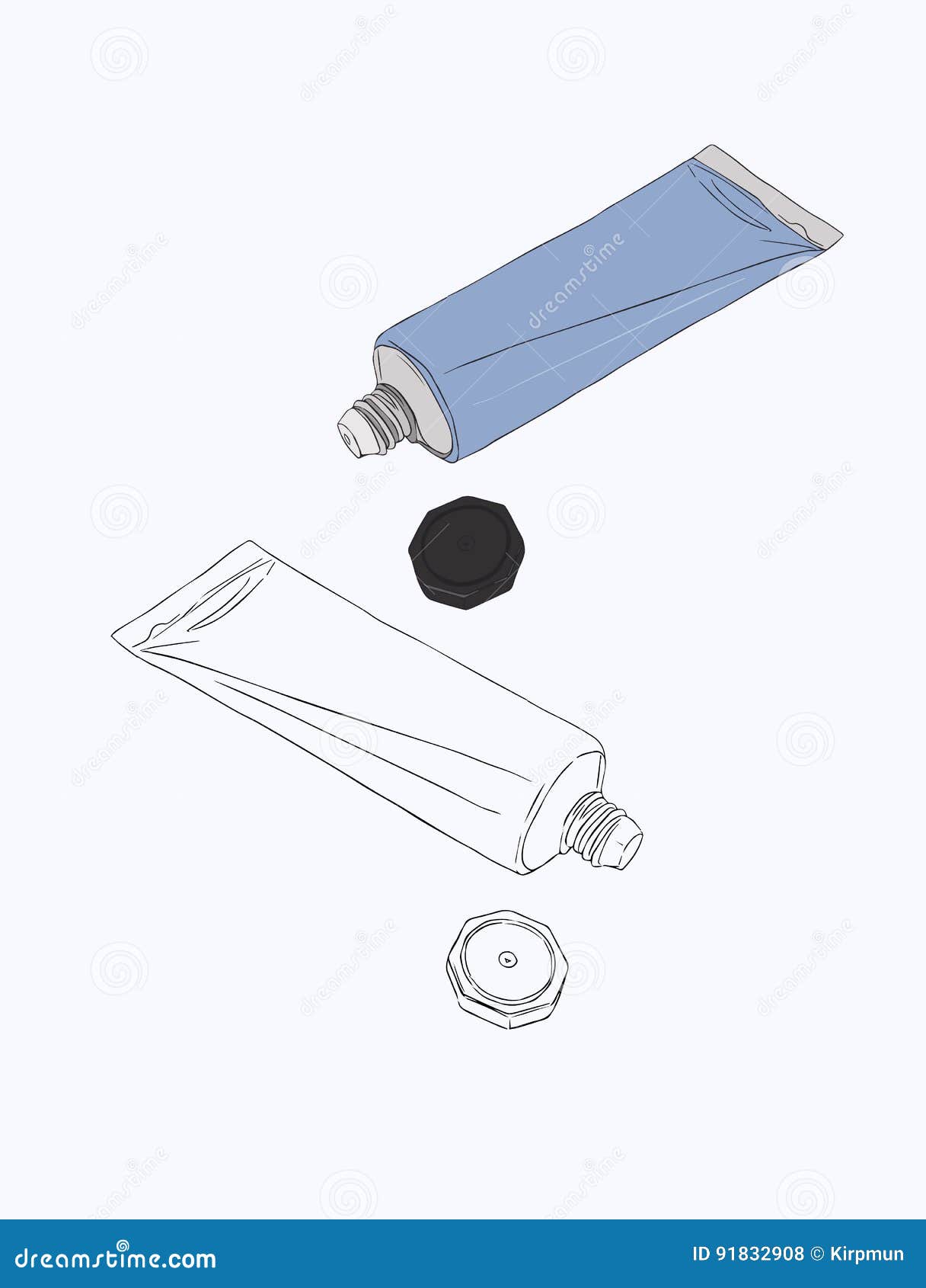 Hand Cream , Makeup Tube , Sketch Vector. Stock Vector - Illustration ...