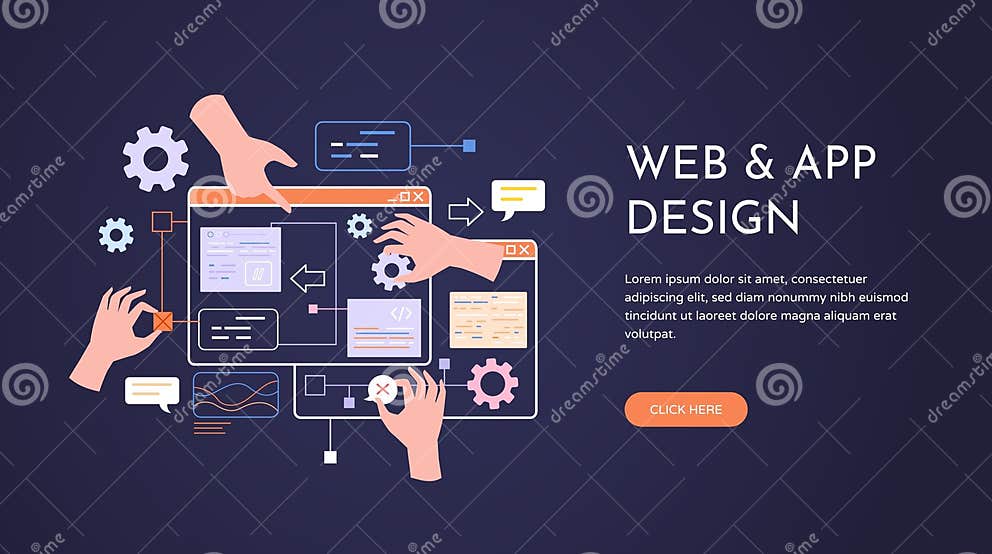 Hand Creating Prototype. Web Development Ui Ux Design Agency Landing ...