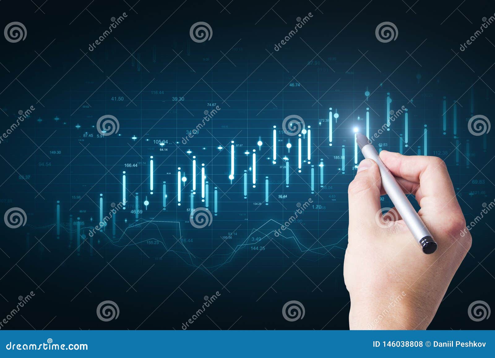 Hand with Creative Forex Diagram Stock Illustration - Illustration of ...