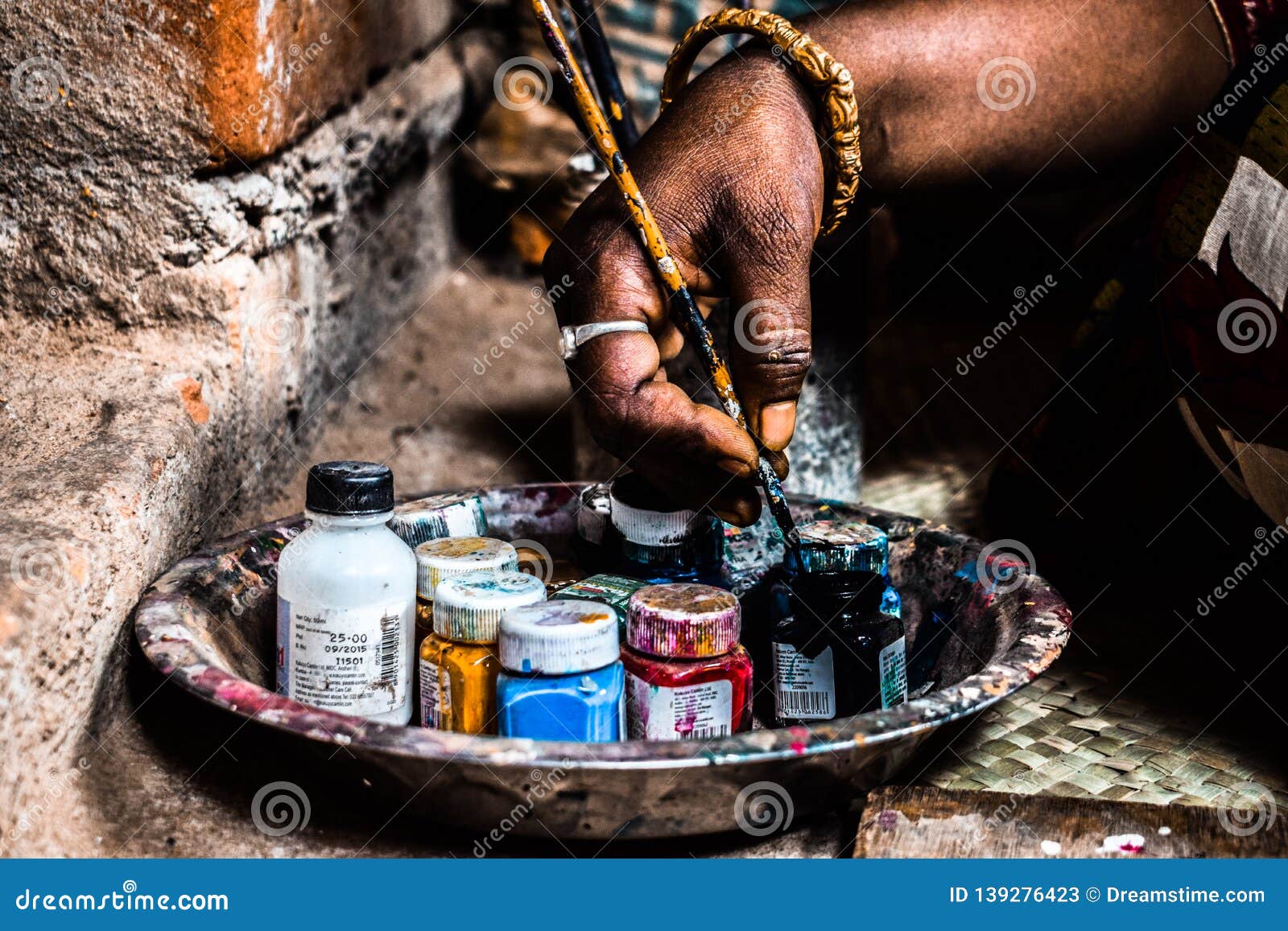 The hand of the creator editorial stock photo. Image of painting ...