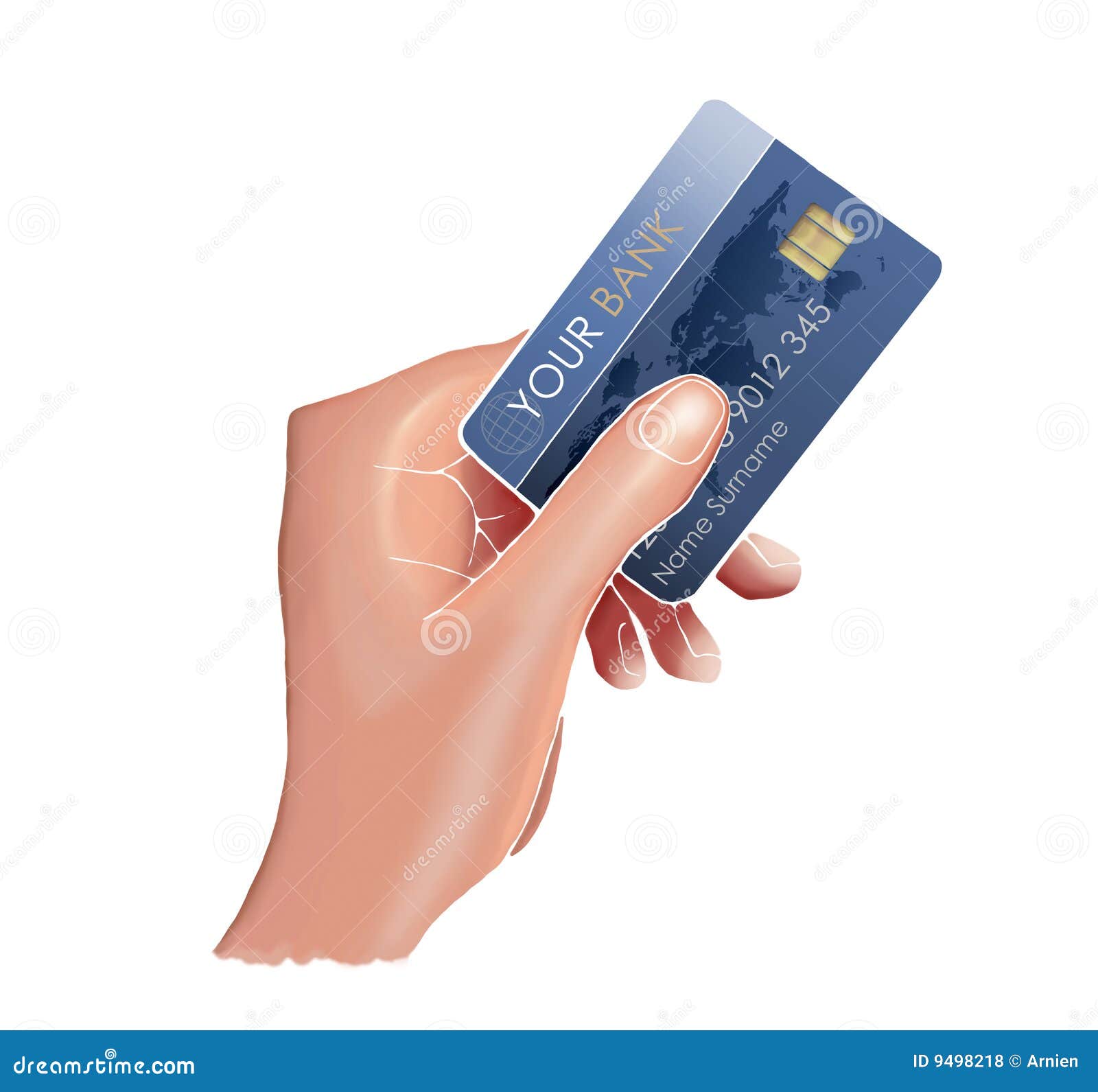 Hand and a credit card. stock illustration. Illustration of finances ...
