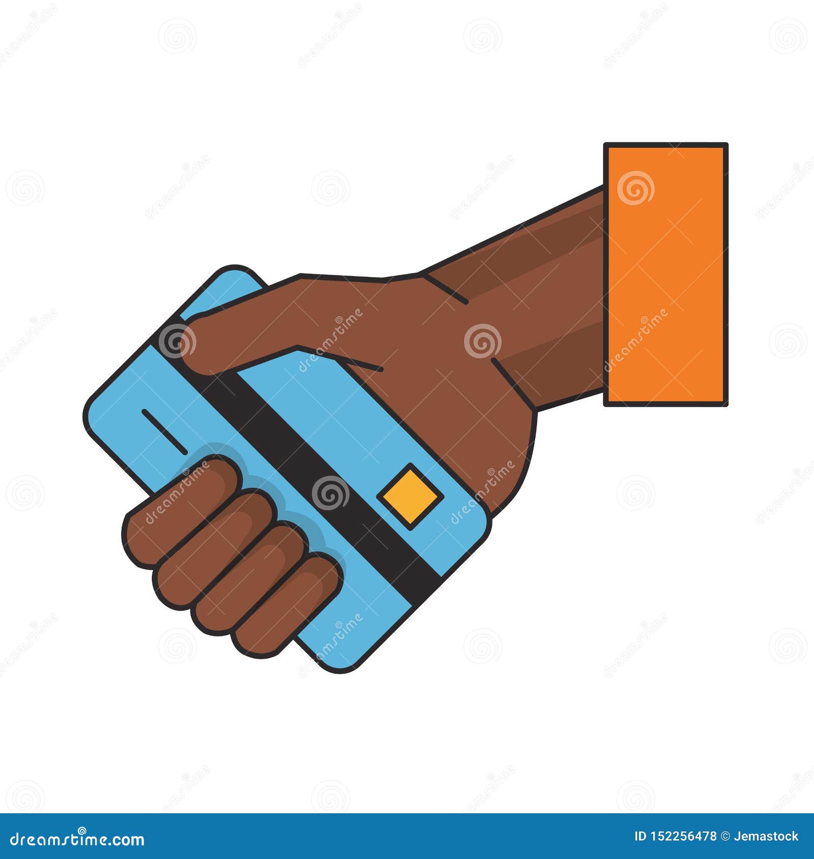 Hand with Credit Card Cartoon Isolated Stock Vector - Illustration of ...