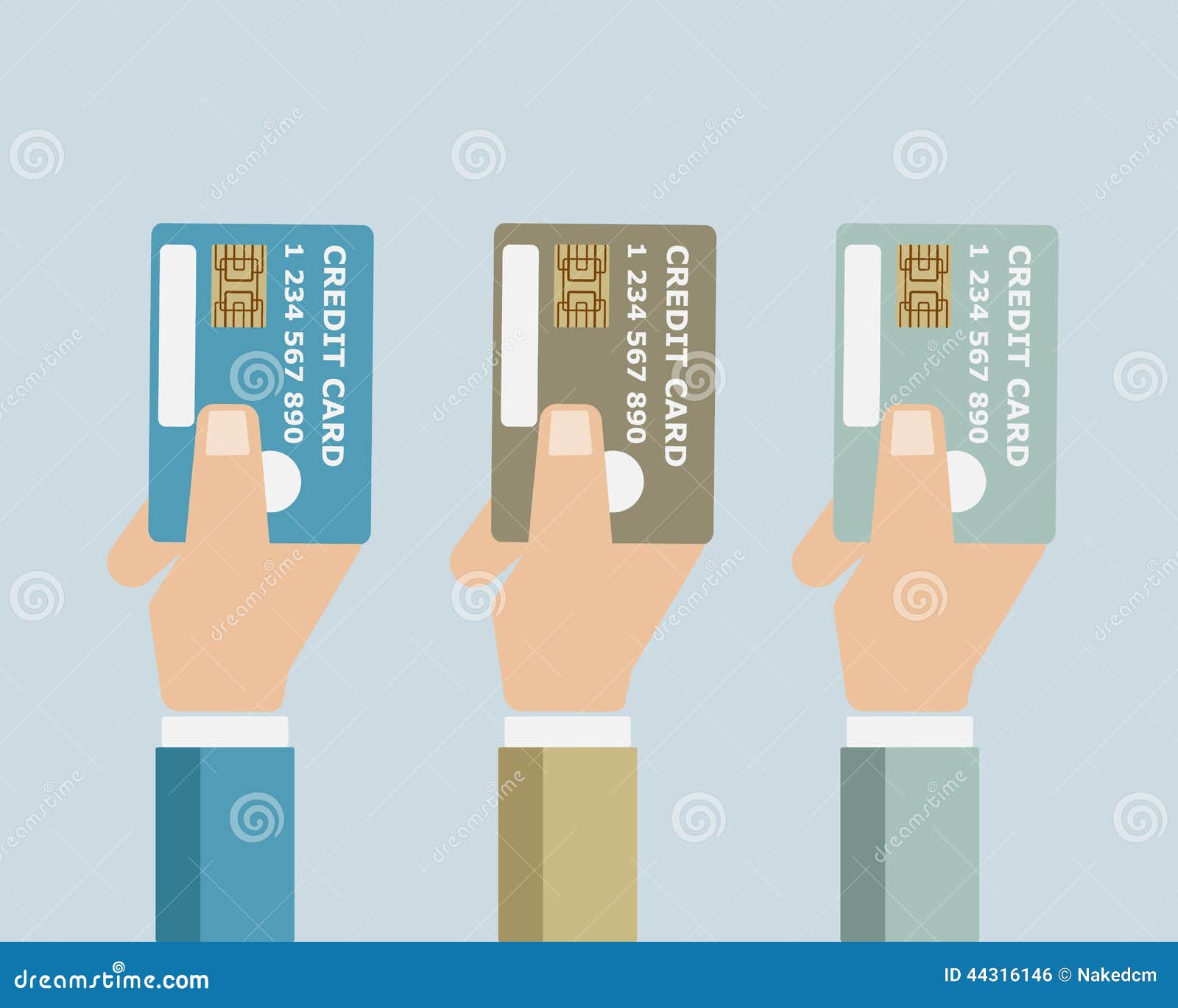 Hand with Credit Card stock vector. Illustration of money - 44316146