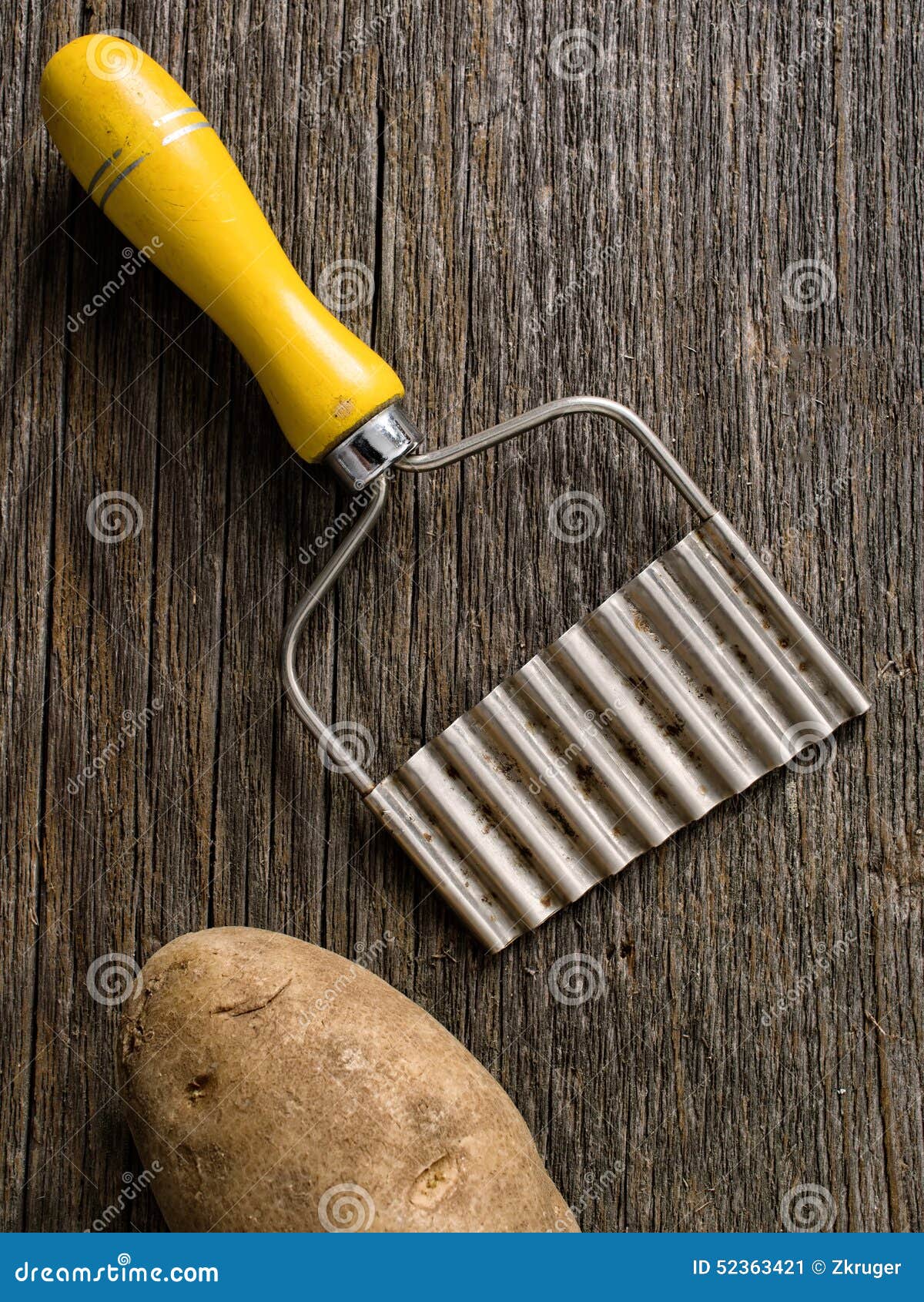 Hand Crinkle Cut Potato Chipper Stock Image - Image of utensil, rustic ...