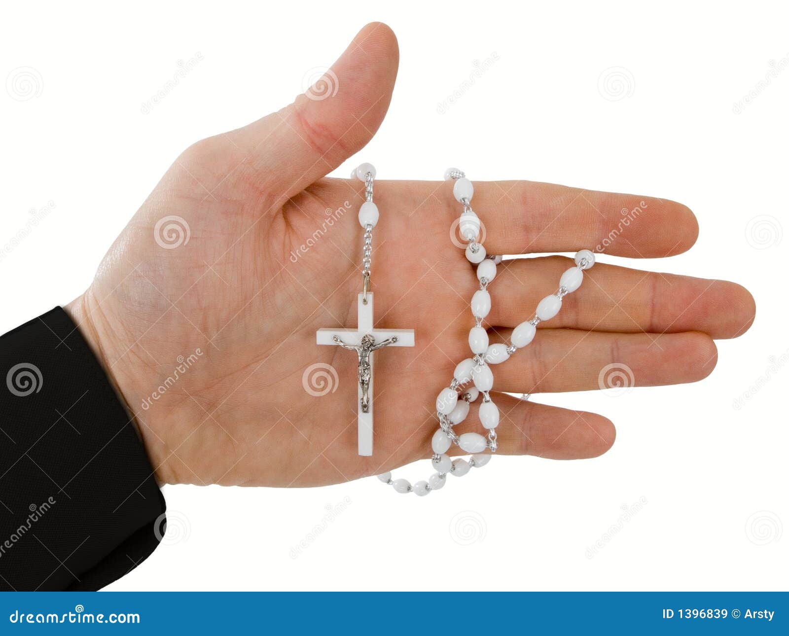 Hand with a cross stock image. Image of father, comfort - 1396839