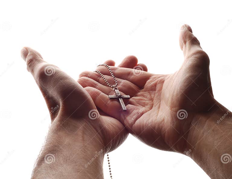 Hand and cross stock photo. Image of religion, fingers - 4394760