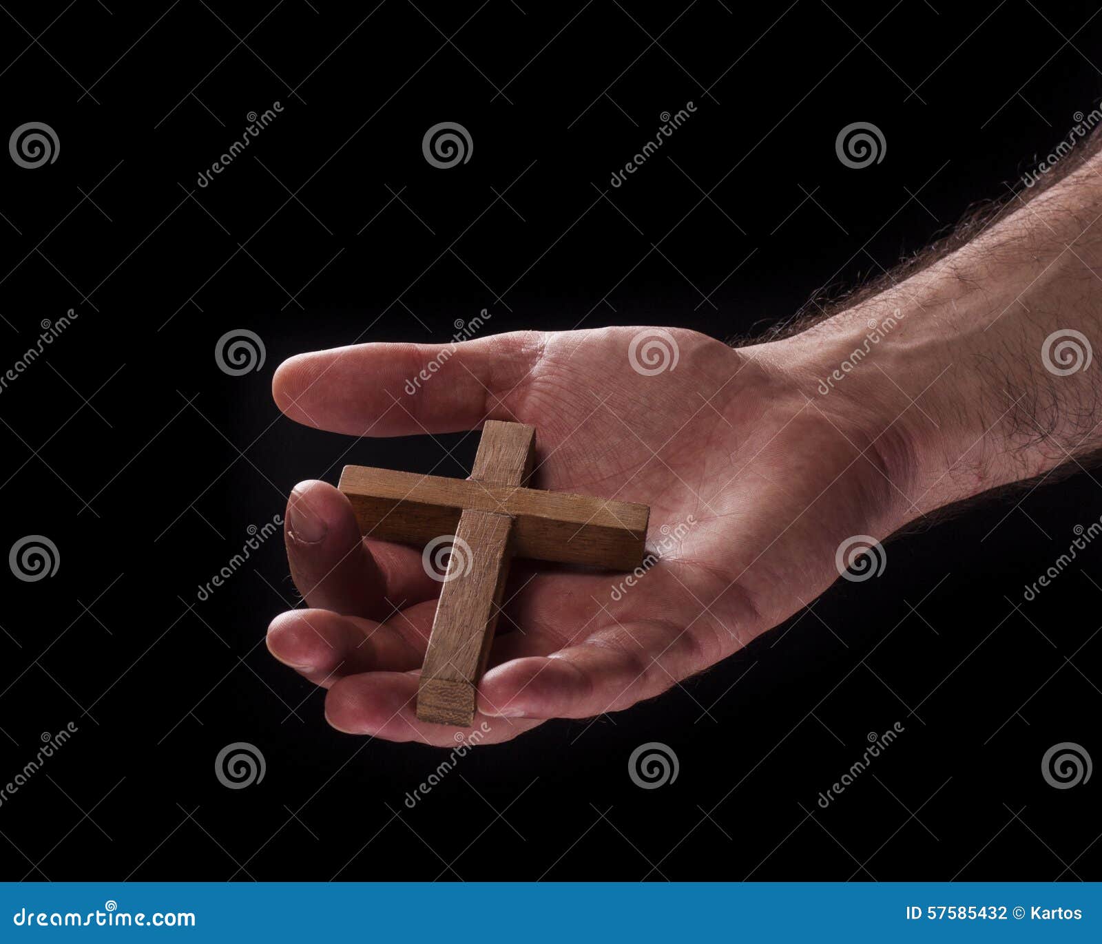 Hand with a cross stock photo. Image of female, hope - 57585432