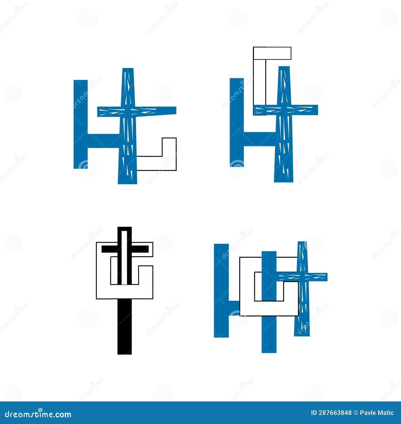 Hand Cross Icons Isolated on White Stock Illustration - Illustration of ...