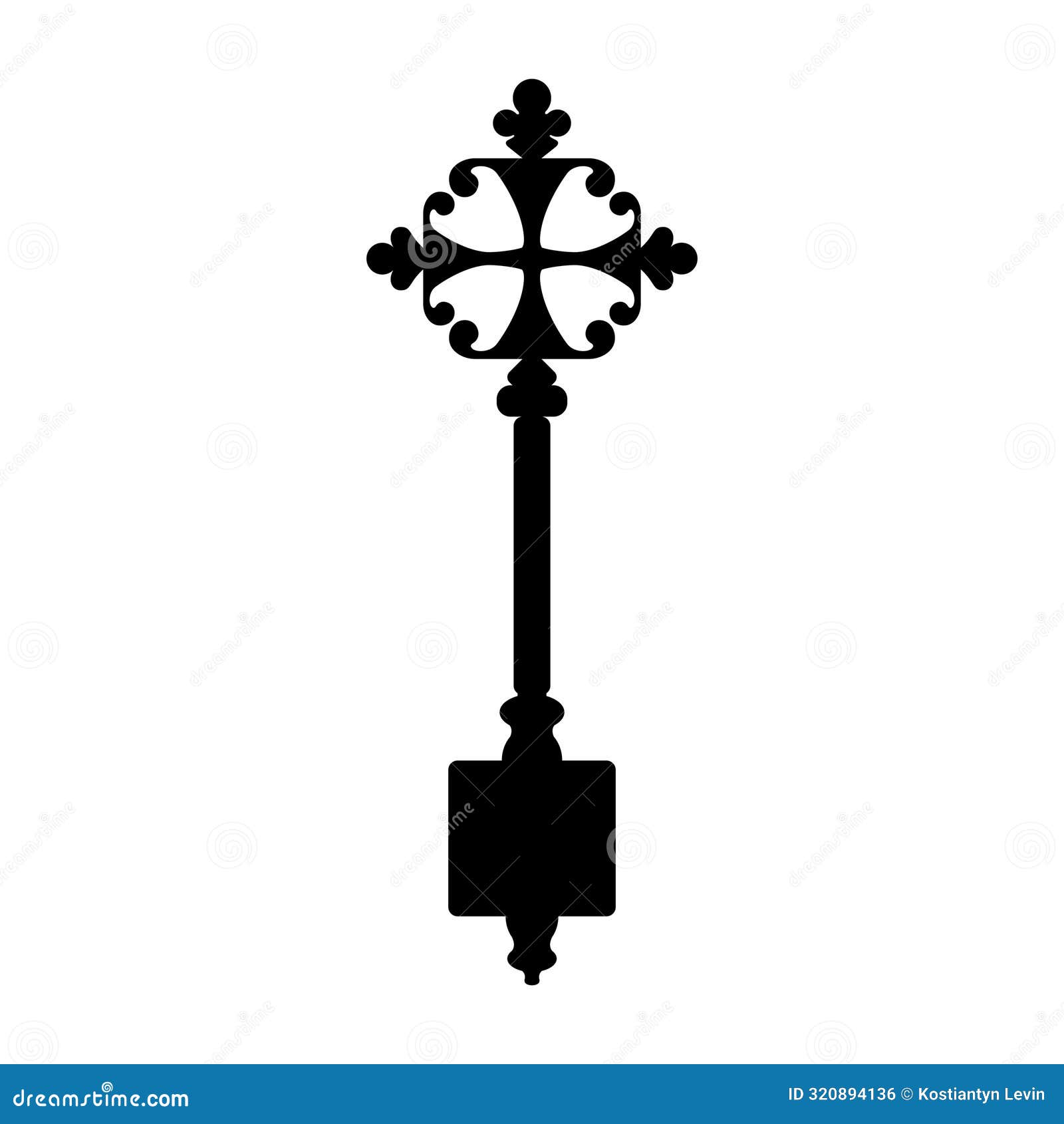Hand Cross Shape, Ornamental Form, Like a Key Stock Vector ...