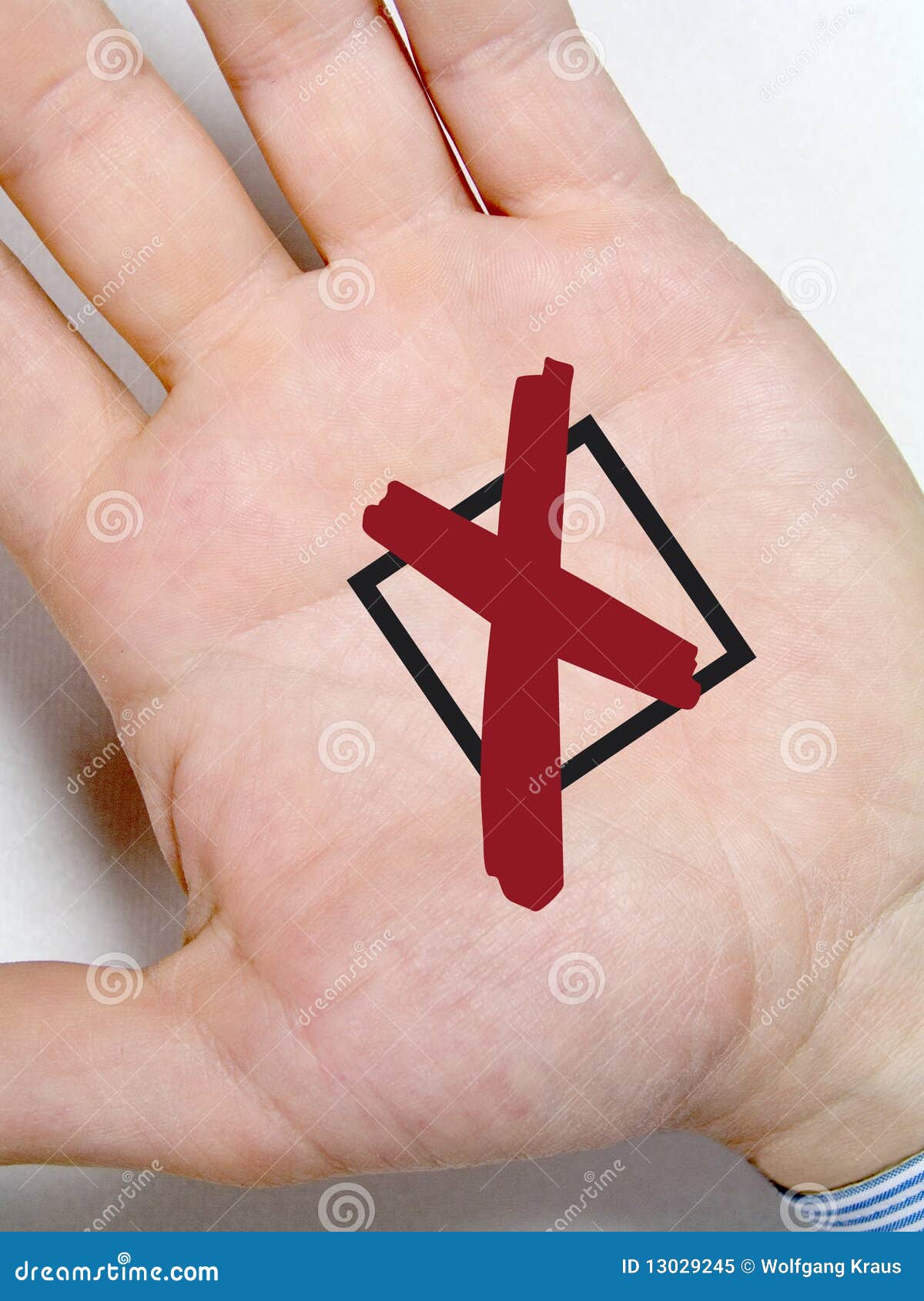 Hand with cross sign stock image. Image of question, hand - 13029245
