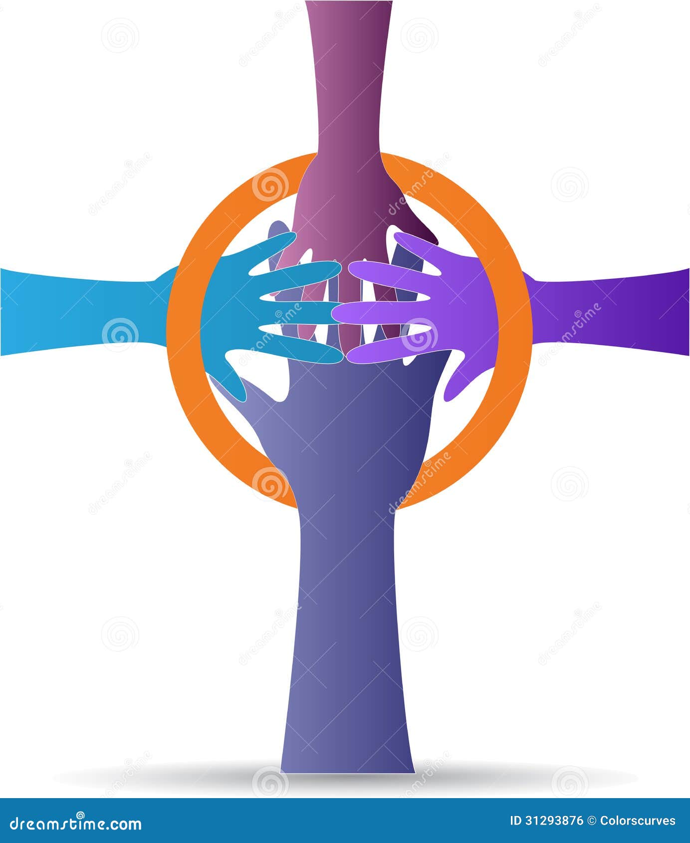 Hand cross stock vector. Illustration of form, illustrated - 31293876