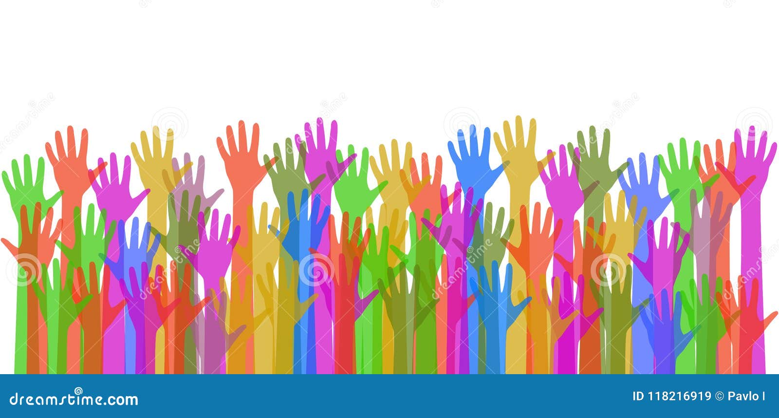 Hand Crowd Silhouette On White Background, Vector. | CartoonDealer.com ...