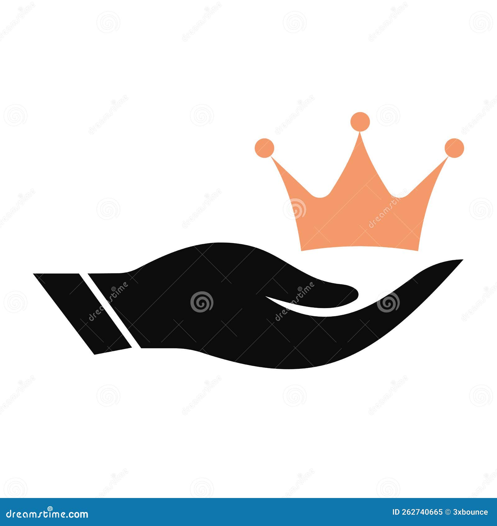 Hand Crown Logo Design. Crown Logo with Hand Concept Vector Stock ...