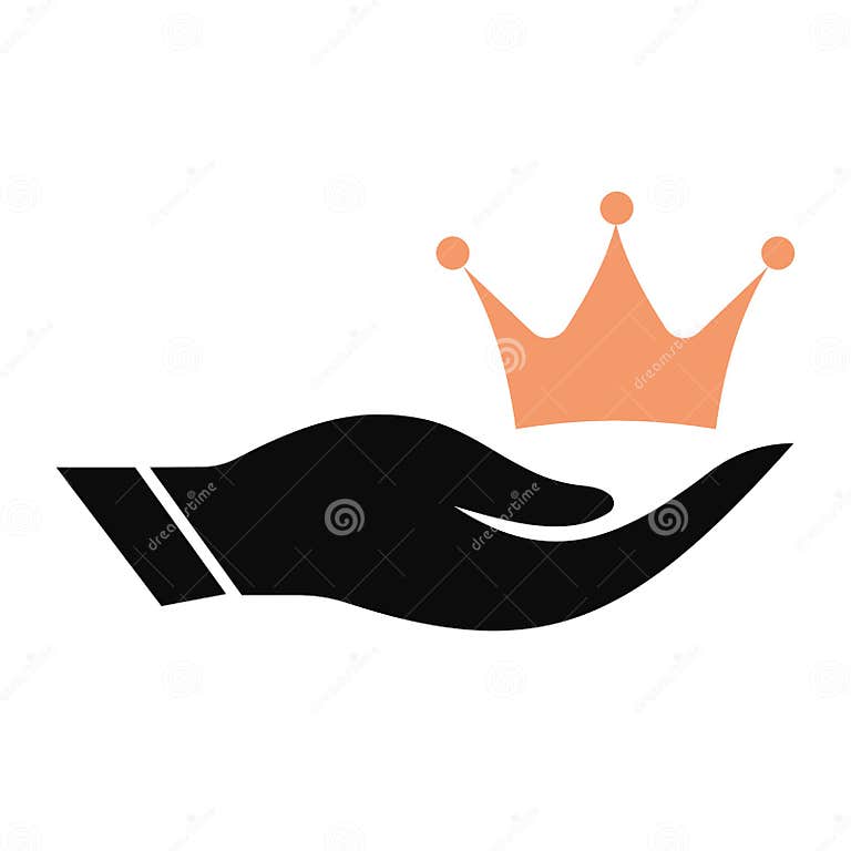 Hand Crown Logo Design. Crown Logo with Hand Concept Vector Stock ...