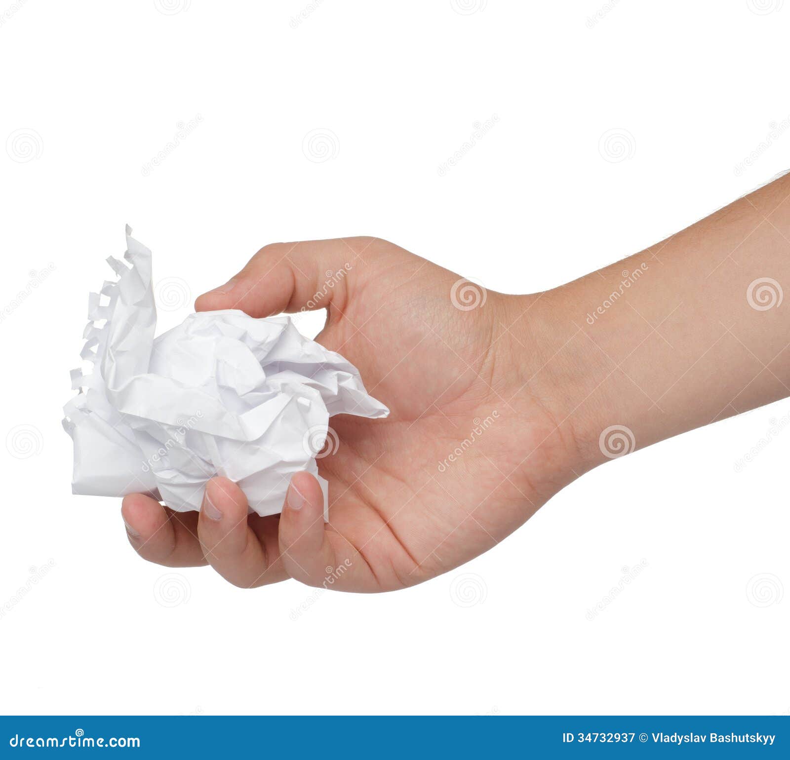 Male Hands Crumpling Paper