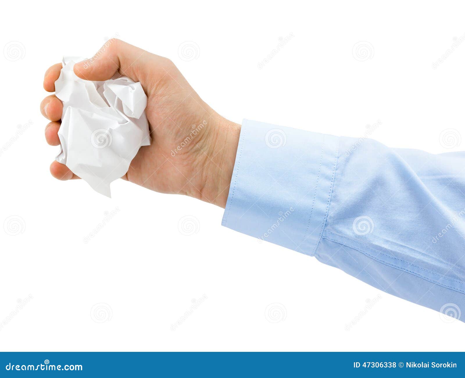 Hand and crumpled paper stock photo. Image of author - 47306338