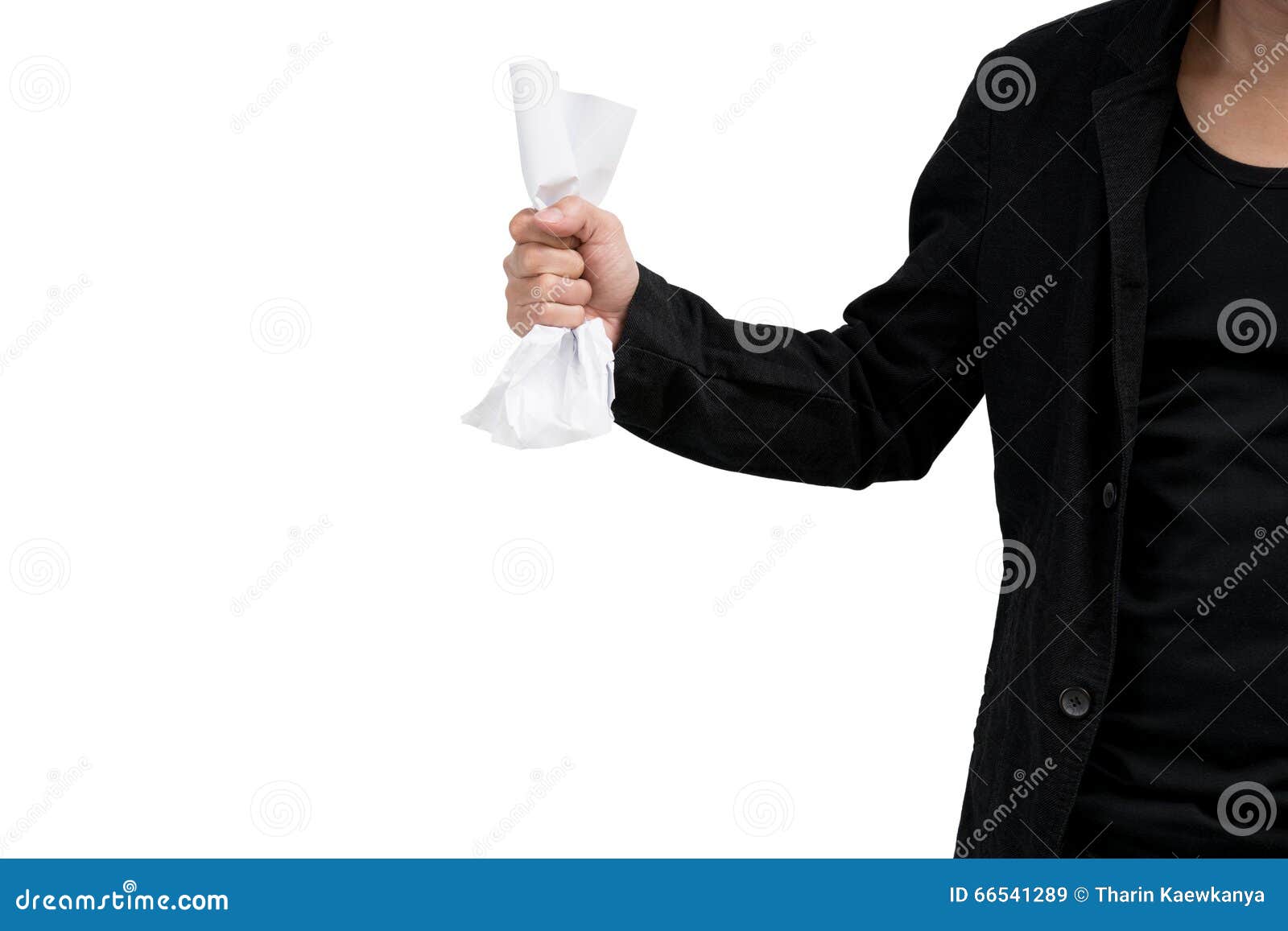 Hand crumples the paper stock image. Image of nervous - 66541289