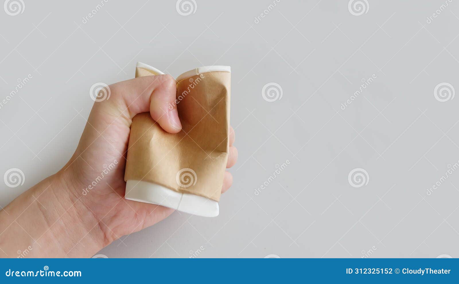 Hand Crushing a Disposable Paper Cup Stock Photo - Image of disposable ...
