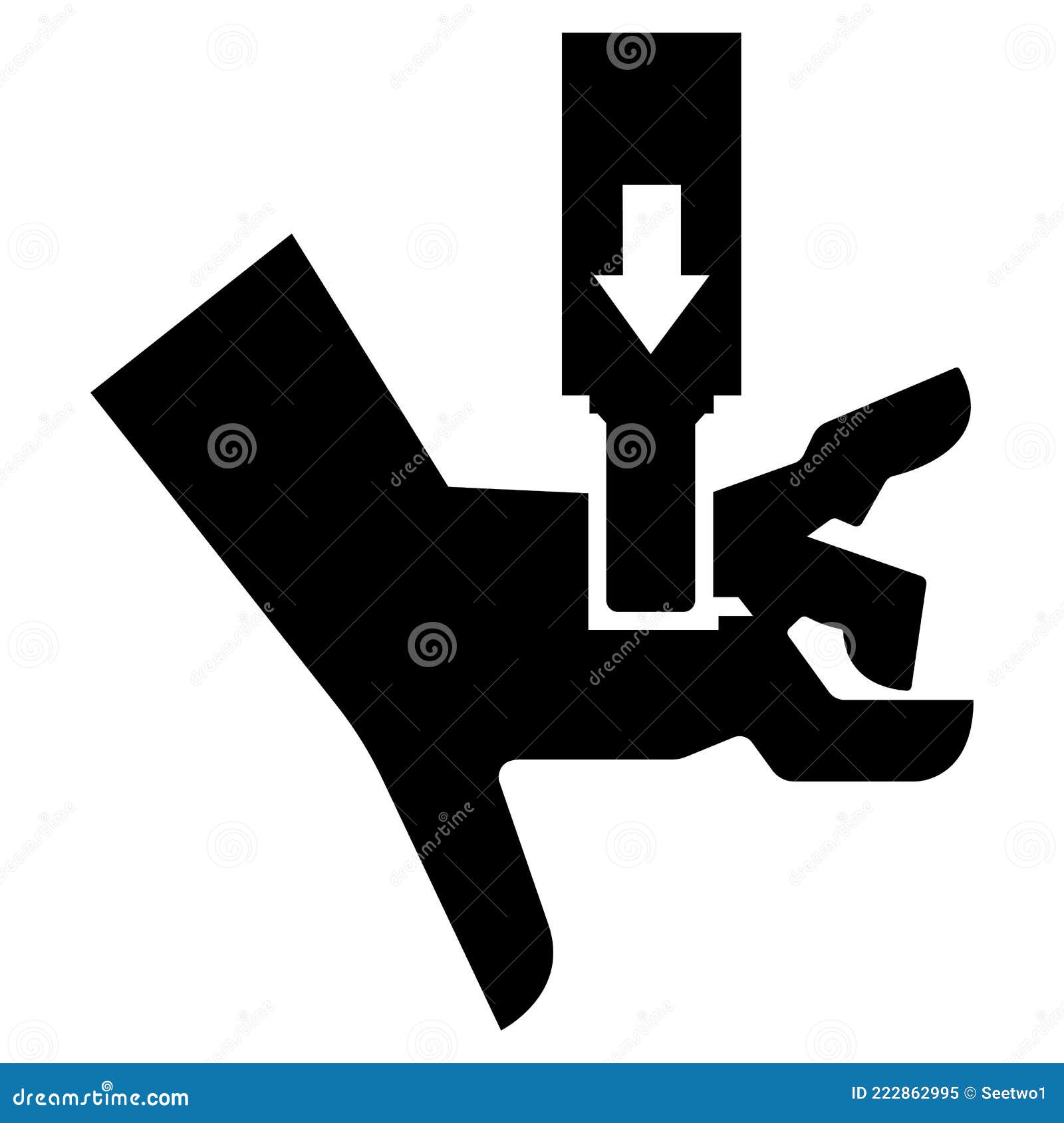 Hand Crush Force from Above Symbol Sign Isolate on White Background ...