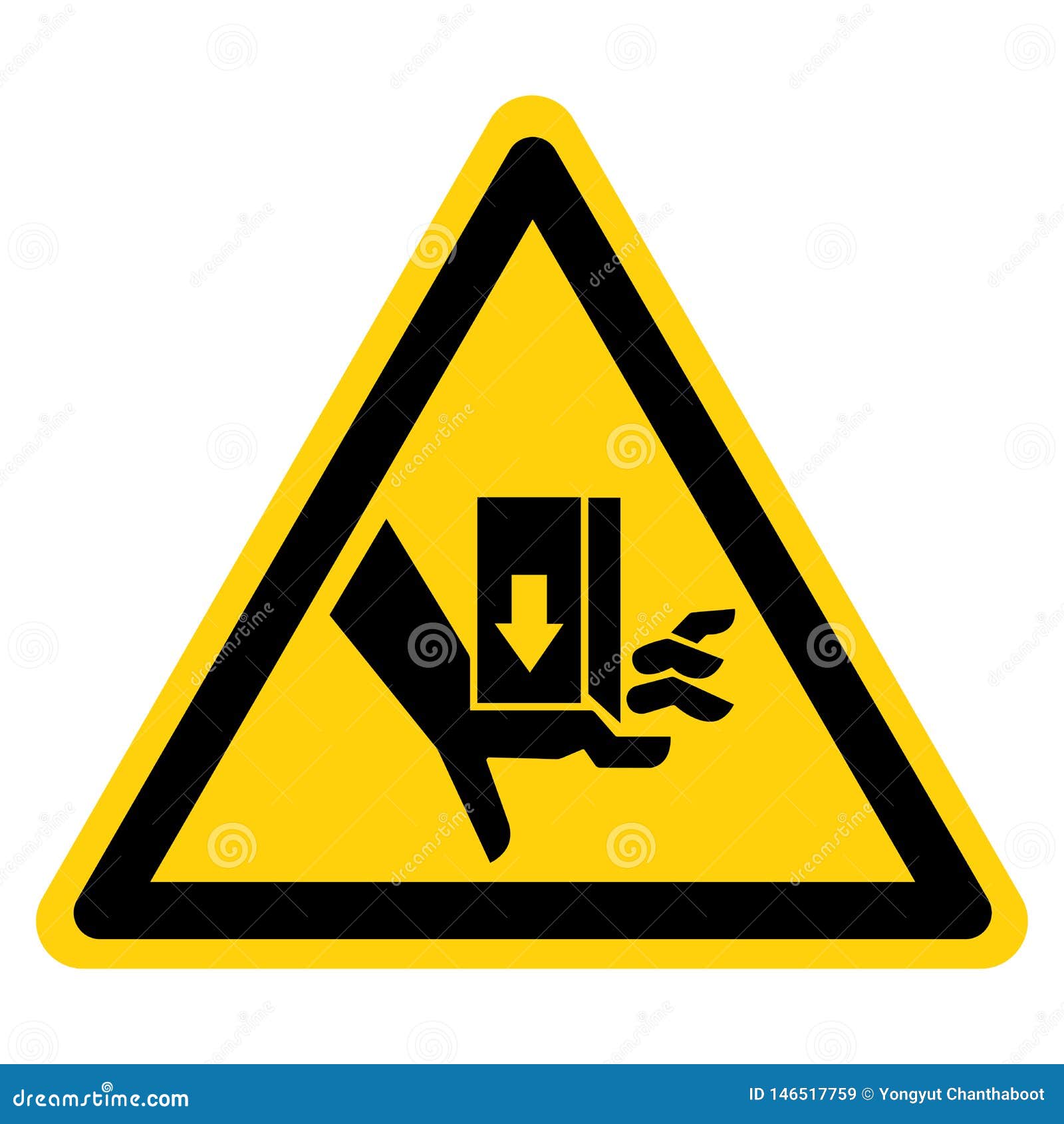 Hand Crush In Press Brake Symbol Sign, Vector Illustration, Isolate On ...