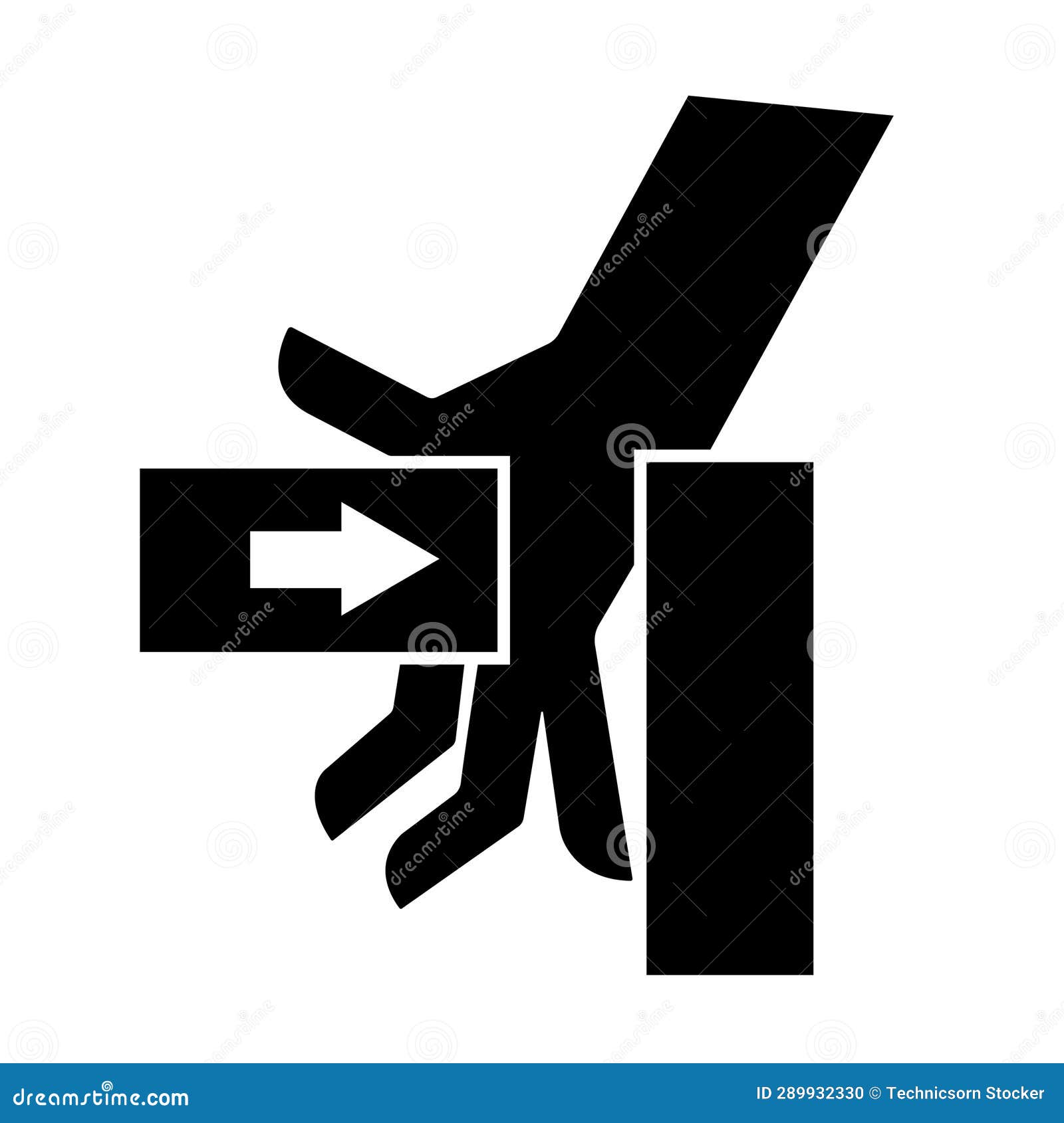 Hand Crush Force from Left Black Icon ,Vector Illustration, Isolate on ...