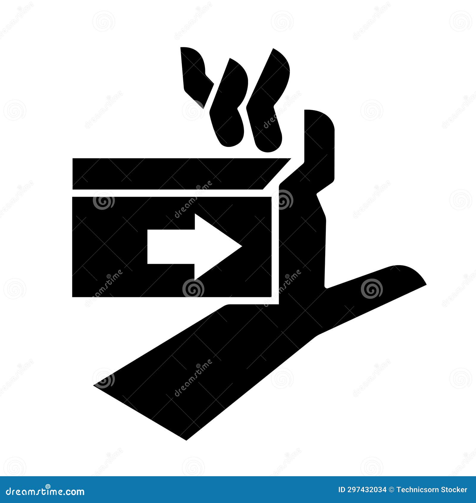 Hand Crush Force Left Black Icon,Vector Illustration, Isolate on White ...