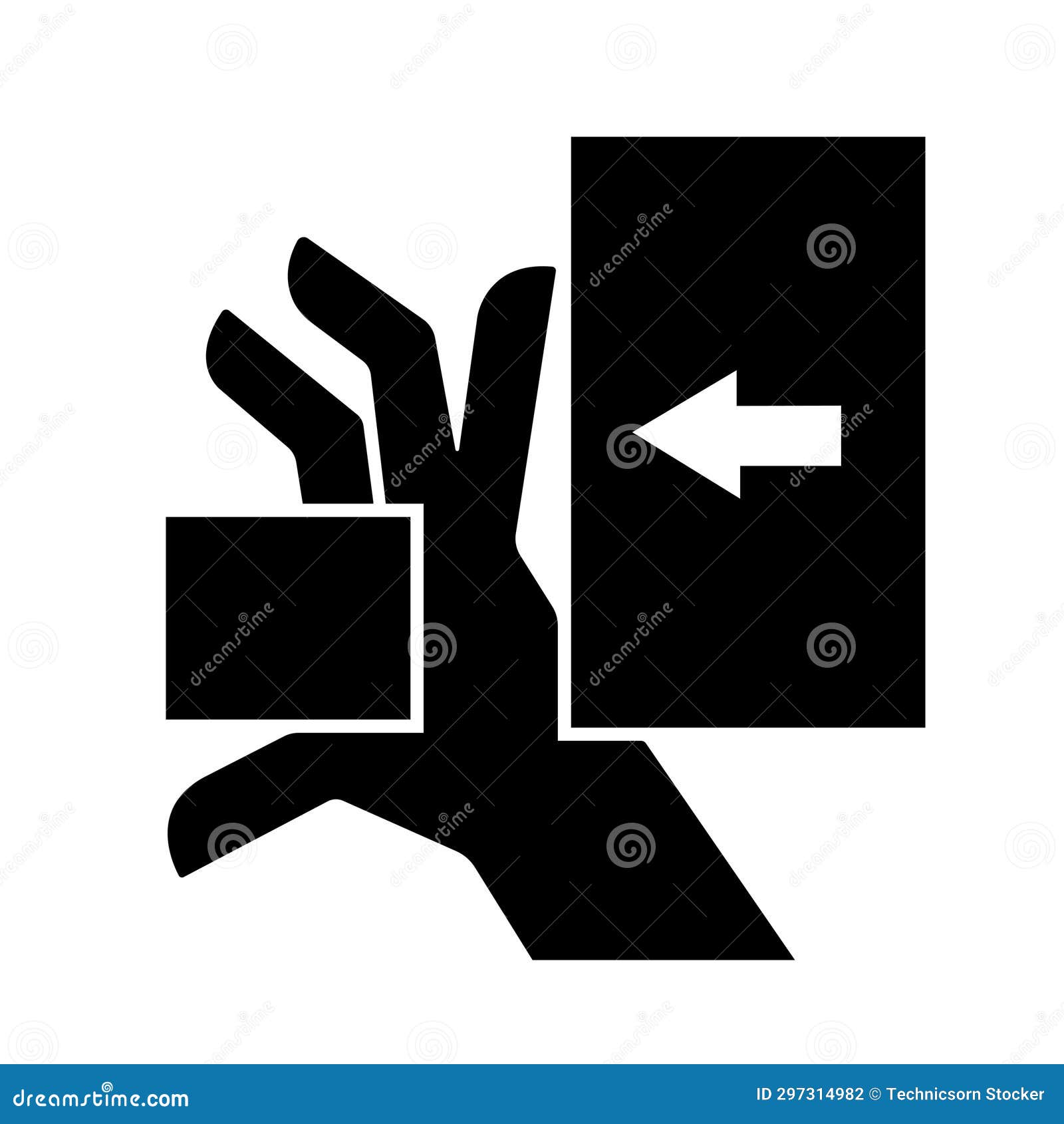 Hand Crush Force from Left Black Icon,Vector Illustration, Isolate on ...