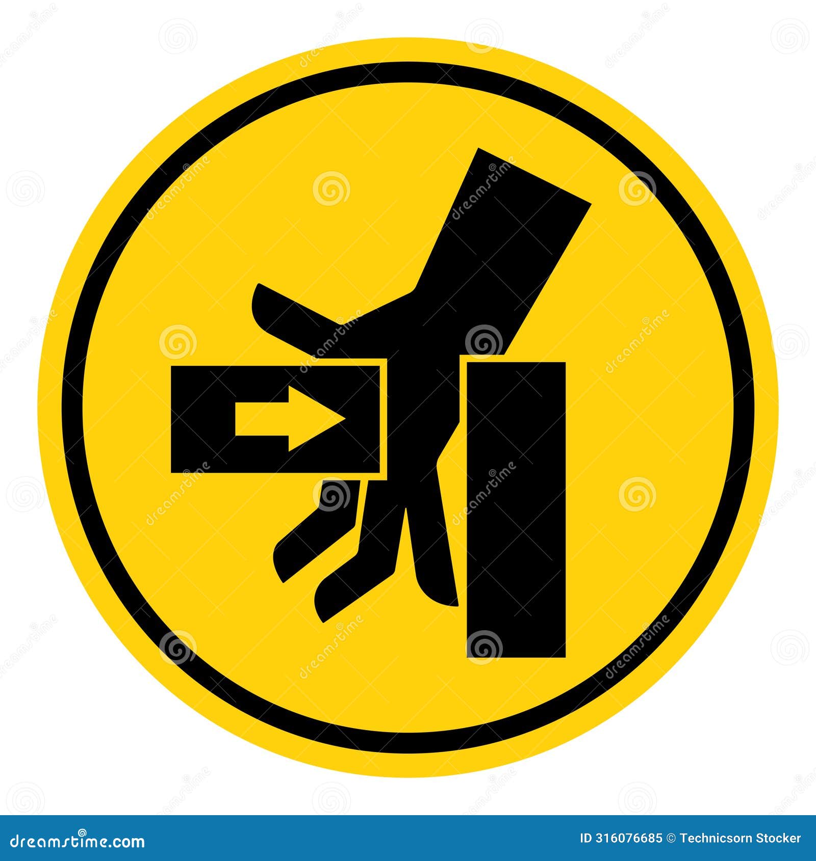 Hand Crush Force From Left Symbol Sign, Vector Illustration, Isolate On ...