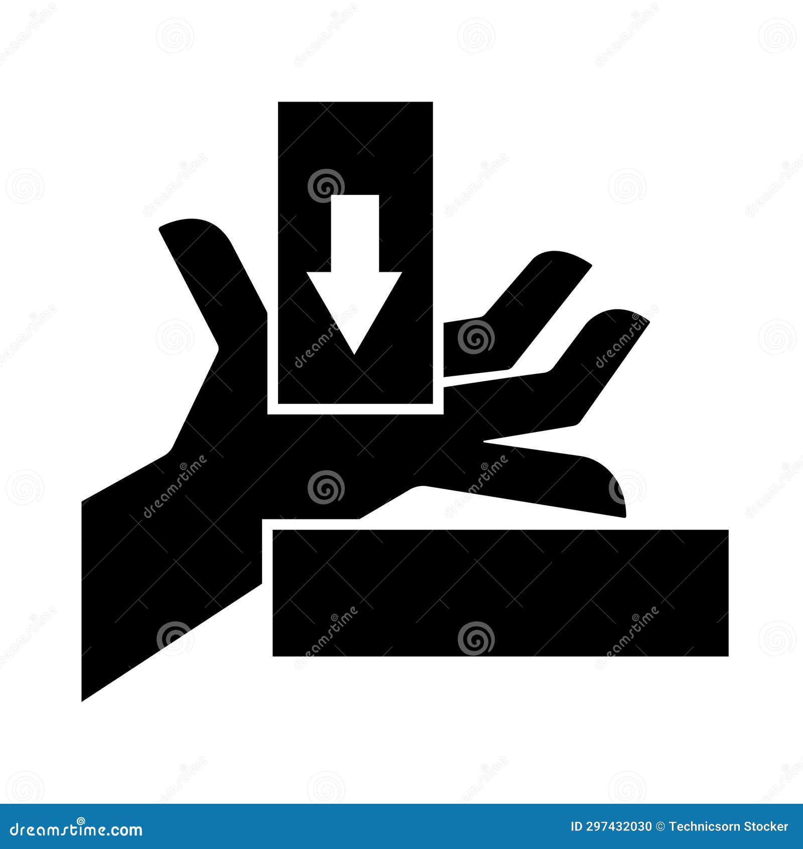 Hand Crush Force from Right Black Icon,Vector Illustration, Isolate on ...