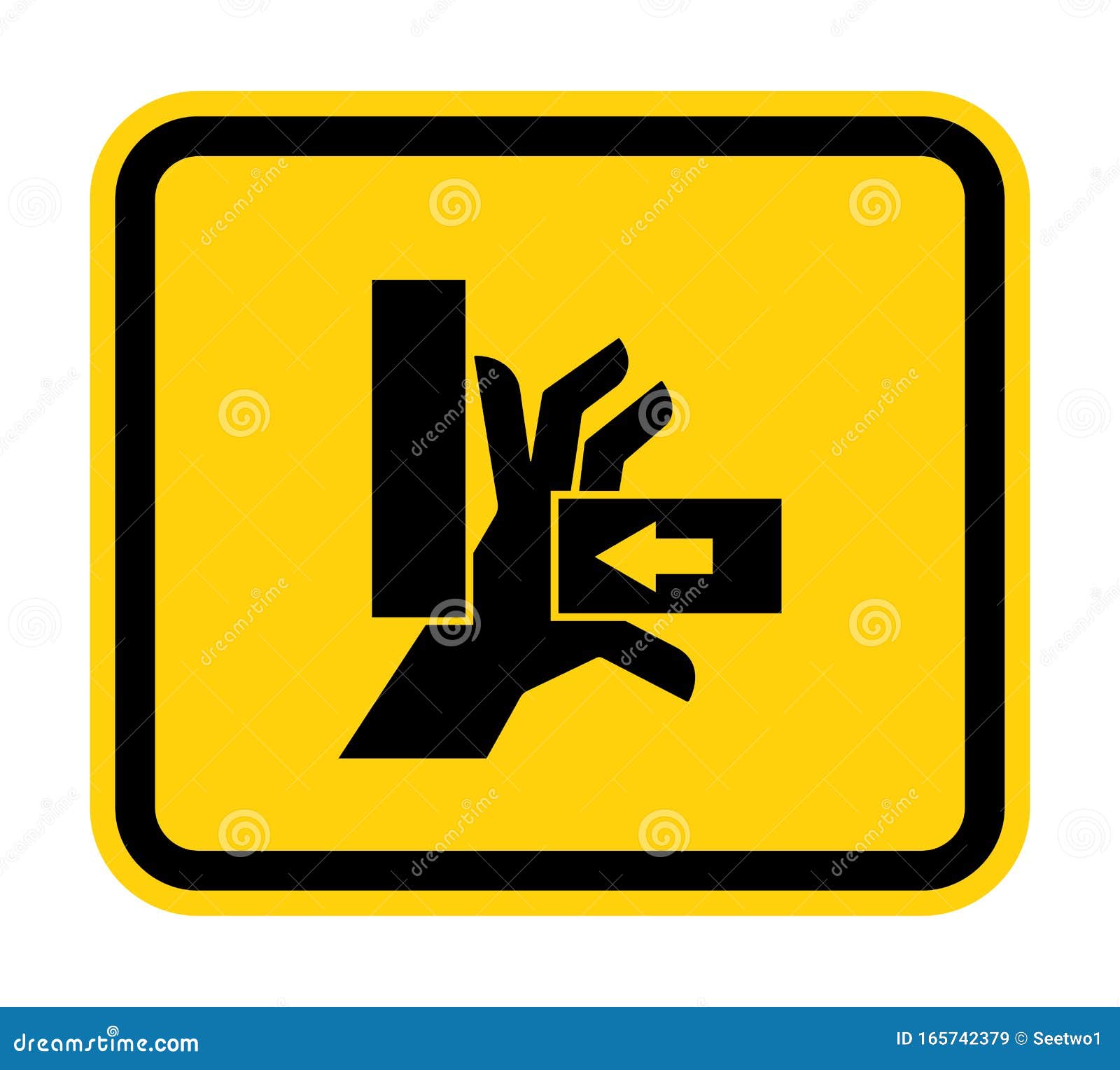 Hand Crush Force from Right Symbol Sign Isolate on White Background ...