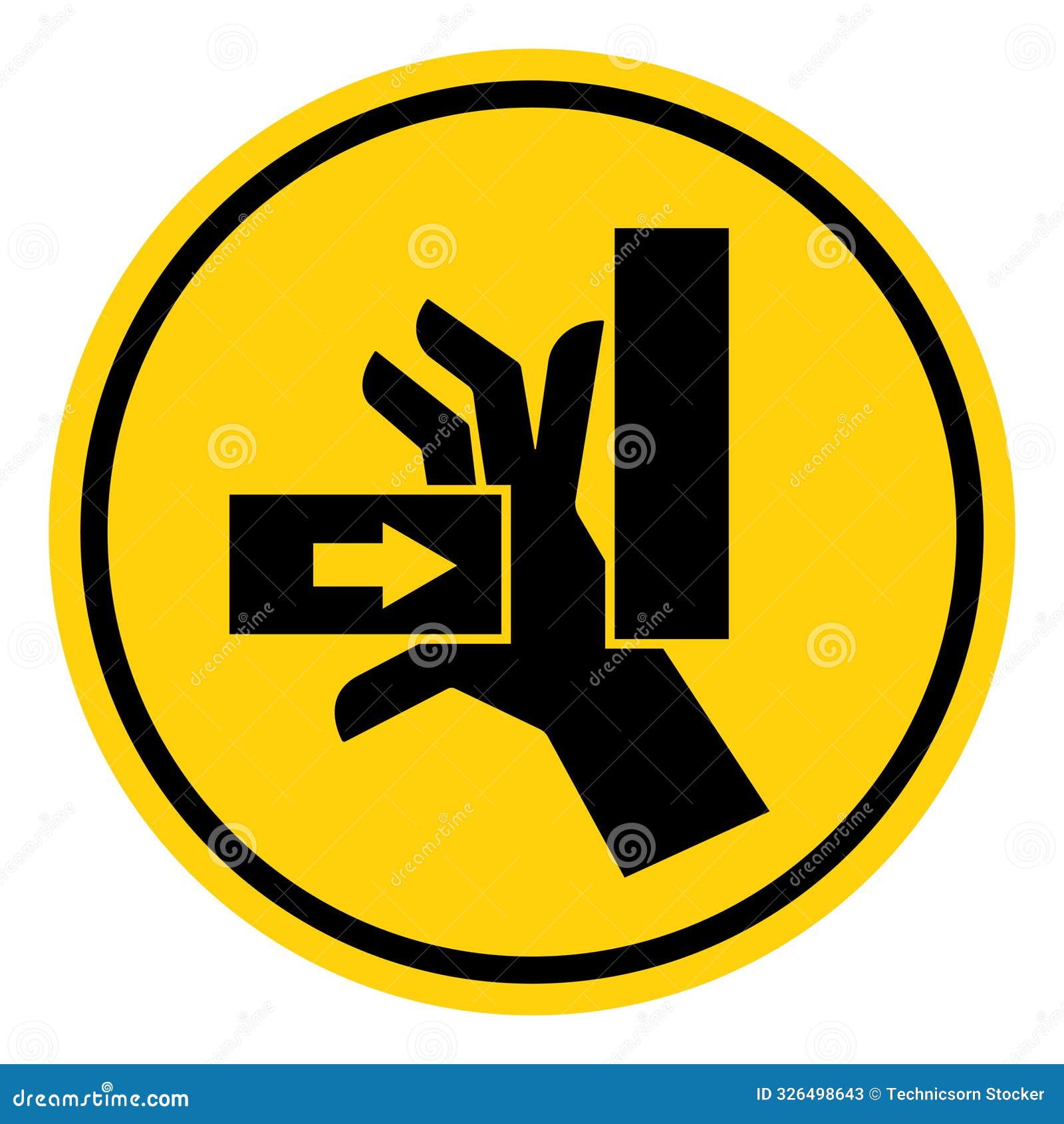 Hand Crush Force from Right Symbol Sign, Vector Illustration, Isolate ...