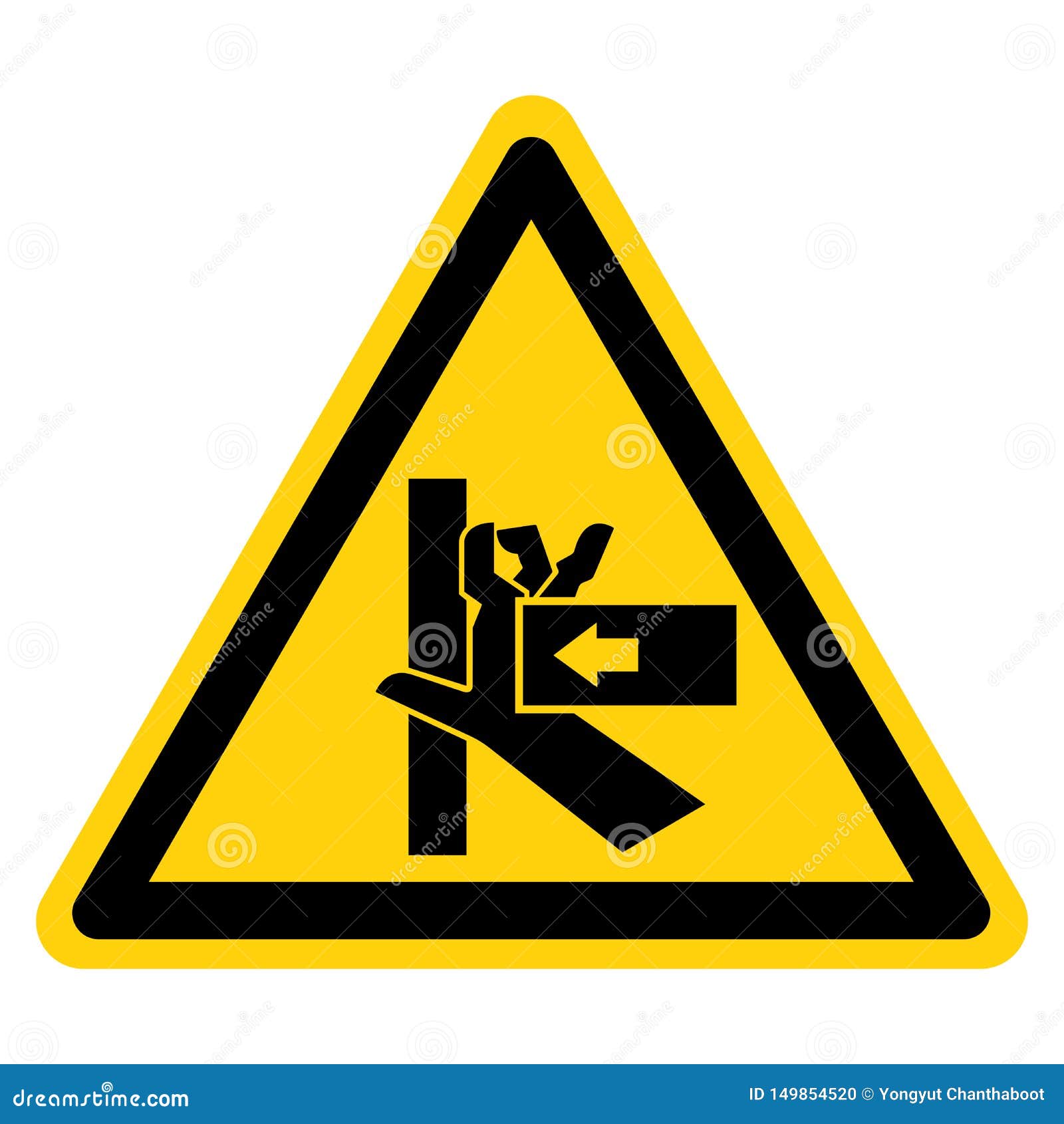 Hand Crush Force from Rigth Symbol Sign, Vector Illustration, Isolate ...