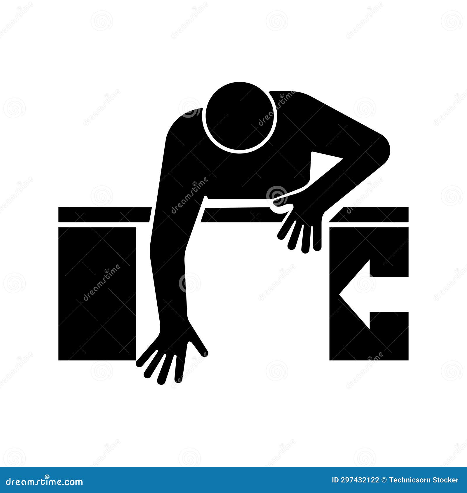 Hand Crush Hazard Black Icon,Vector Illustration, Isolate on White ...