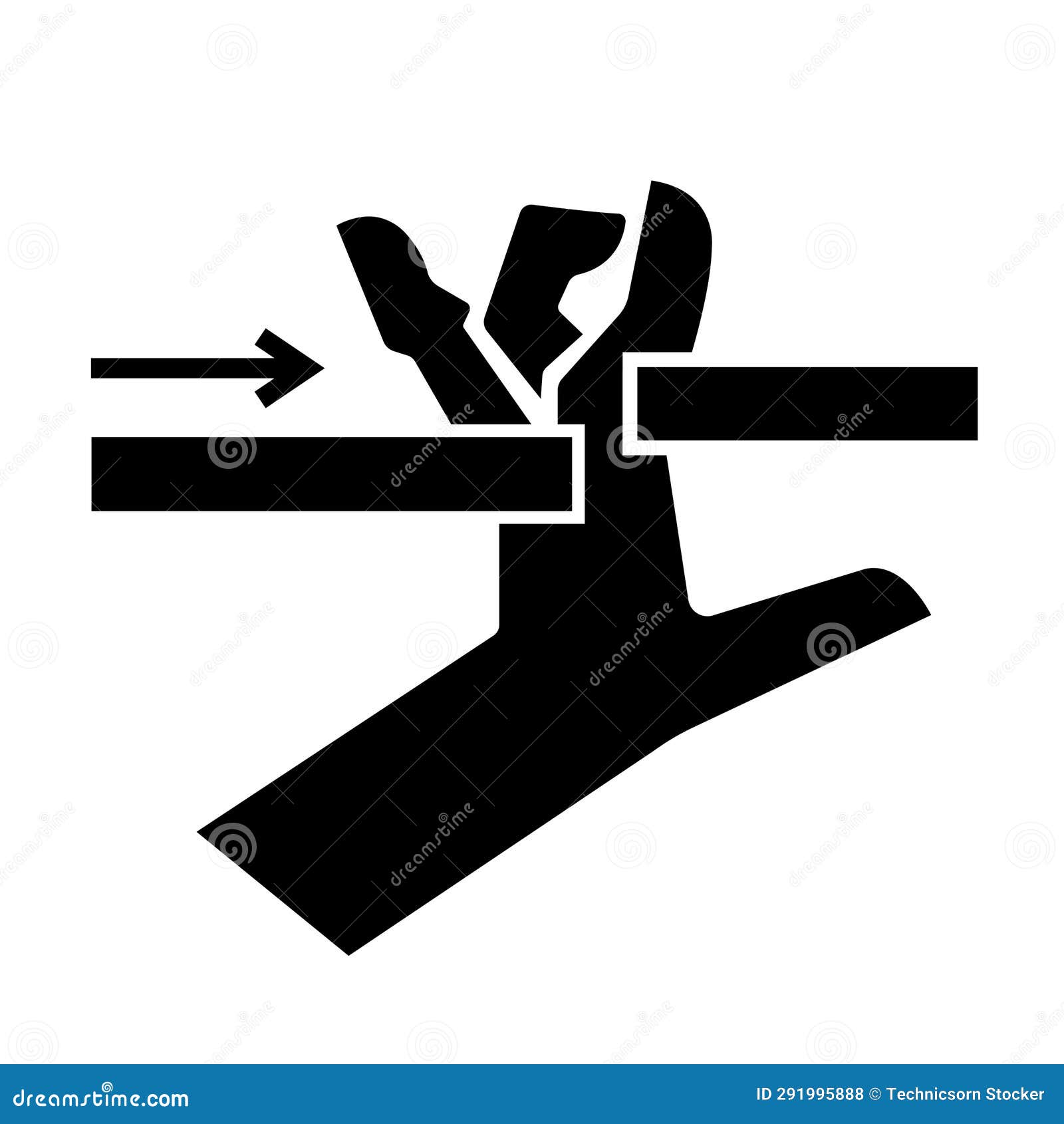 Hand Crush Moving Parts Black Icon ,Vector Illustration, Isolate on ...