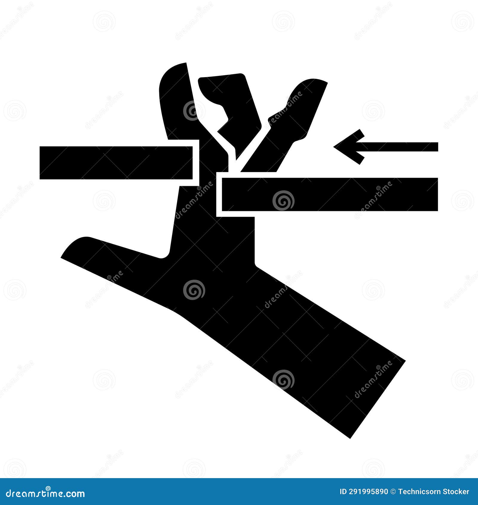 Hand Crush Moving Parts Black Icon,Vector Illustration, Isolate on ...