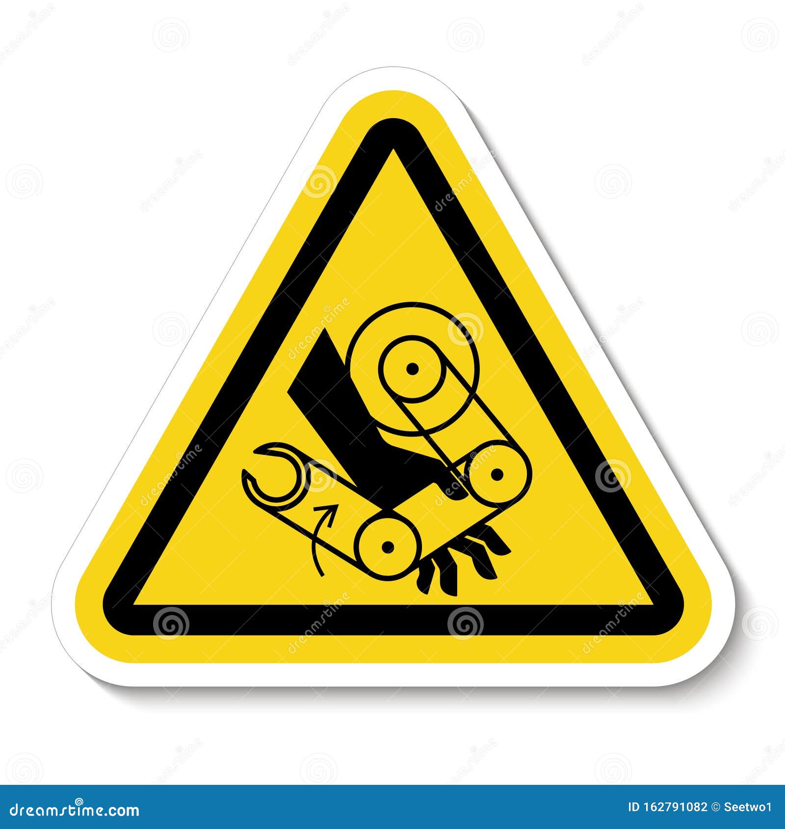 Hand Crush Sign. Hand Injury Sign. Pinched Hand Sign. Warning Yellow ...