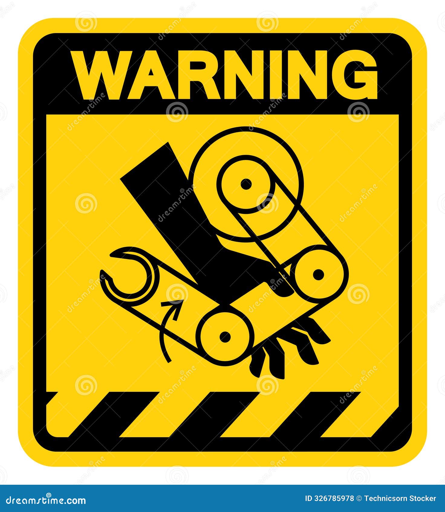 Hand Crush Robot Warning Sign, Vector Illustration, Isolate On White ...